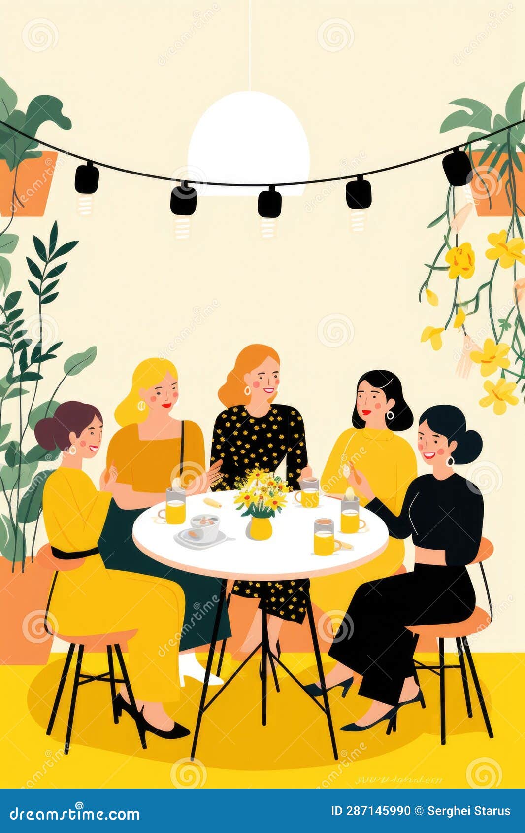 A Group of Women Sitting Around a Table with Drinks. Generative AI ...