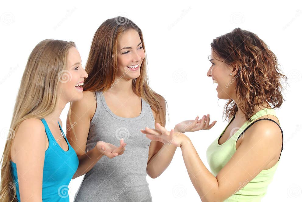 Group of Women Talking Isolated Stock Photo - Image of conversing ...