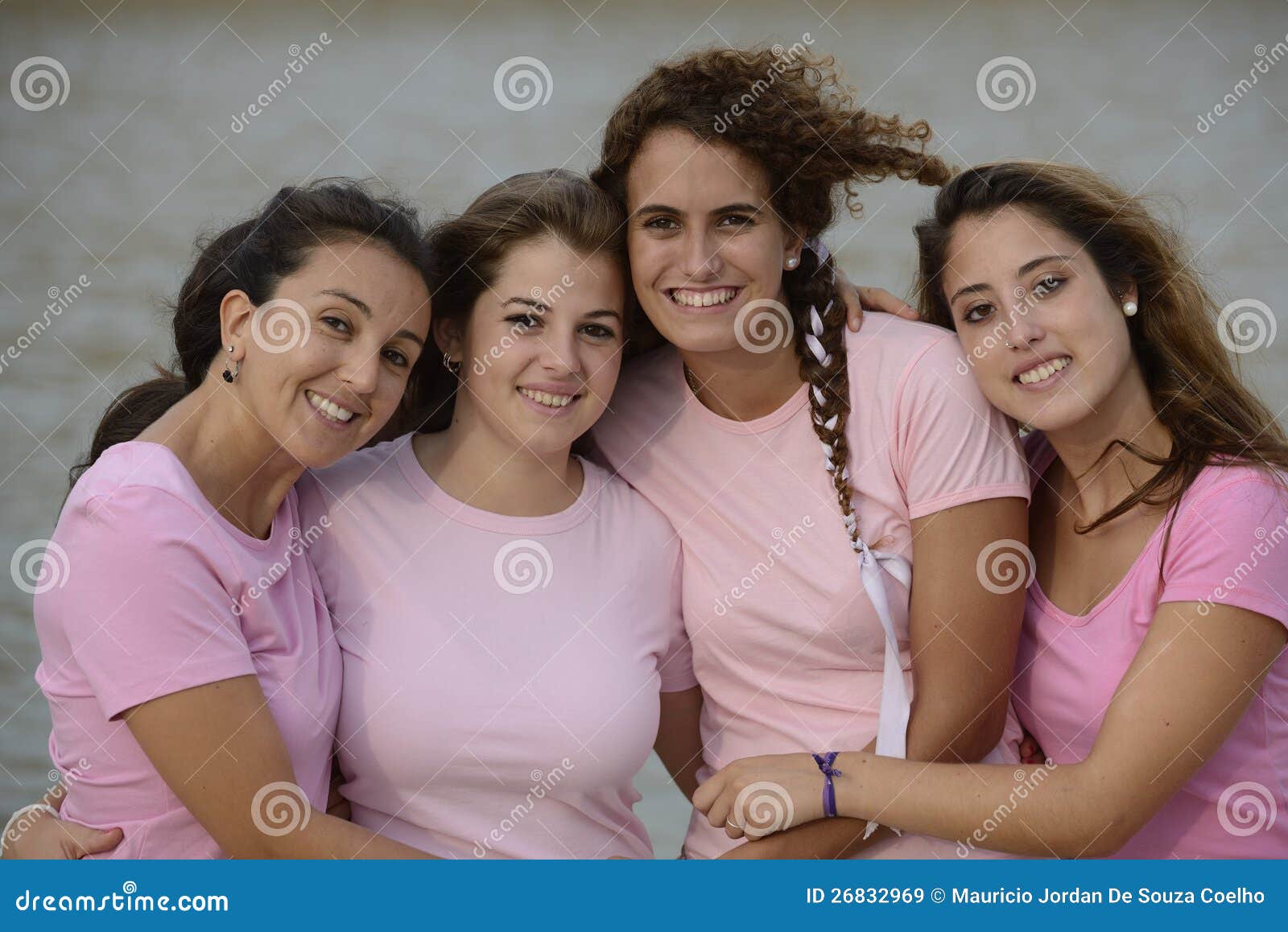 Group of Women Wearing Pink Stock Image - Image of event, charity: 26832969