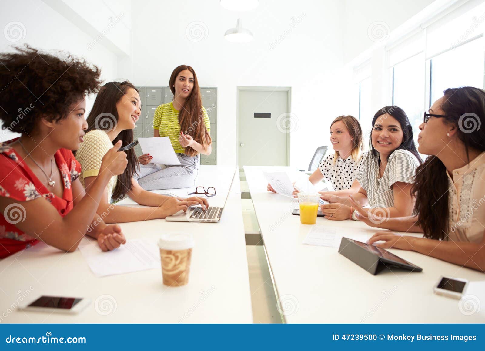 Group of Women Working Together in Design Studio Stock Photo - Image of ...