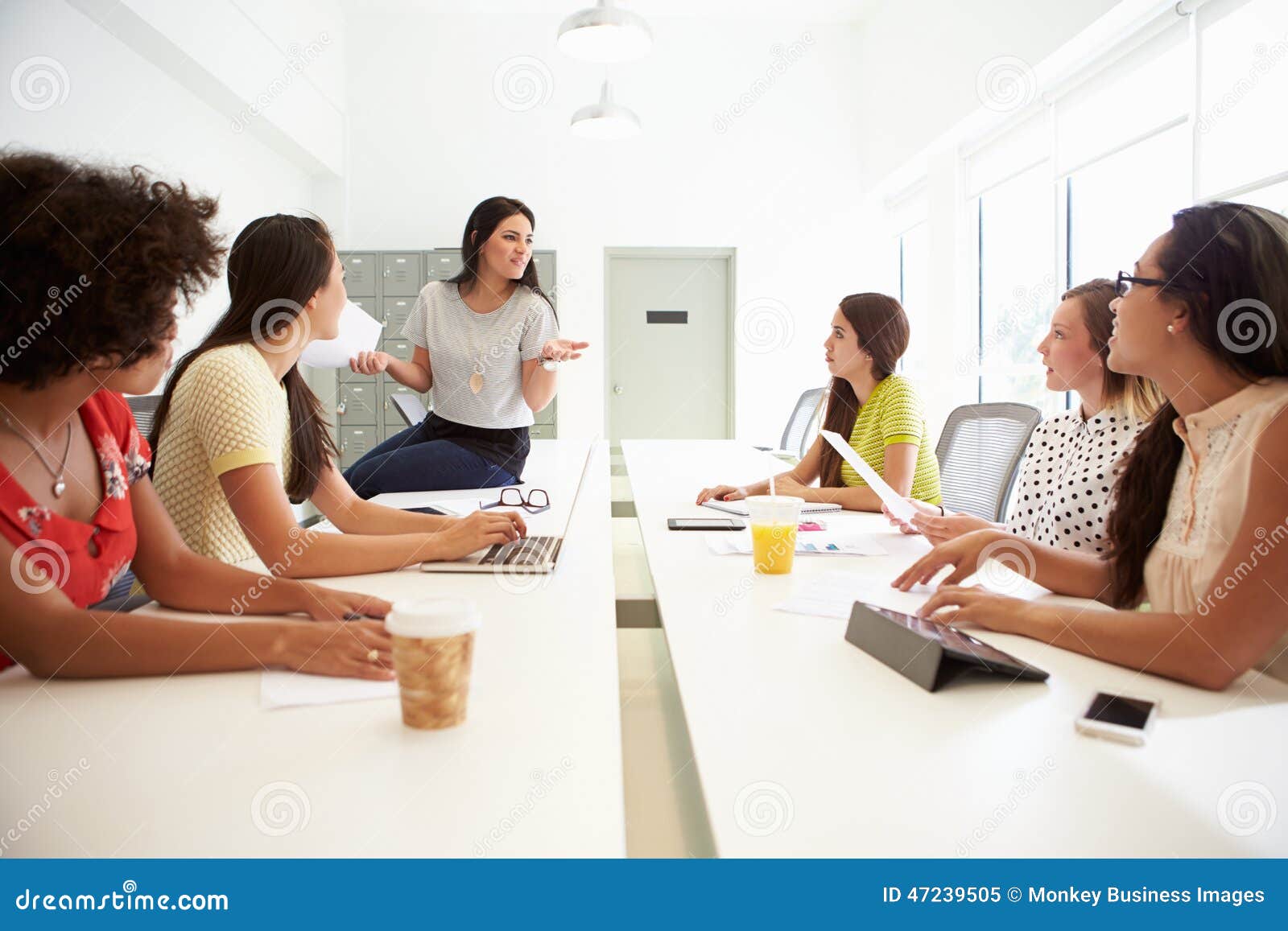 Group of Women Working Together in Design Studio Stock Image - Image of ...
