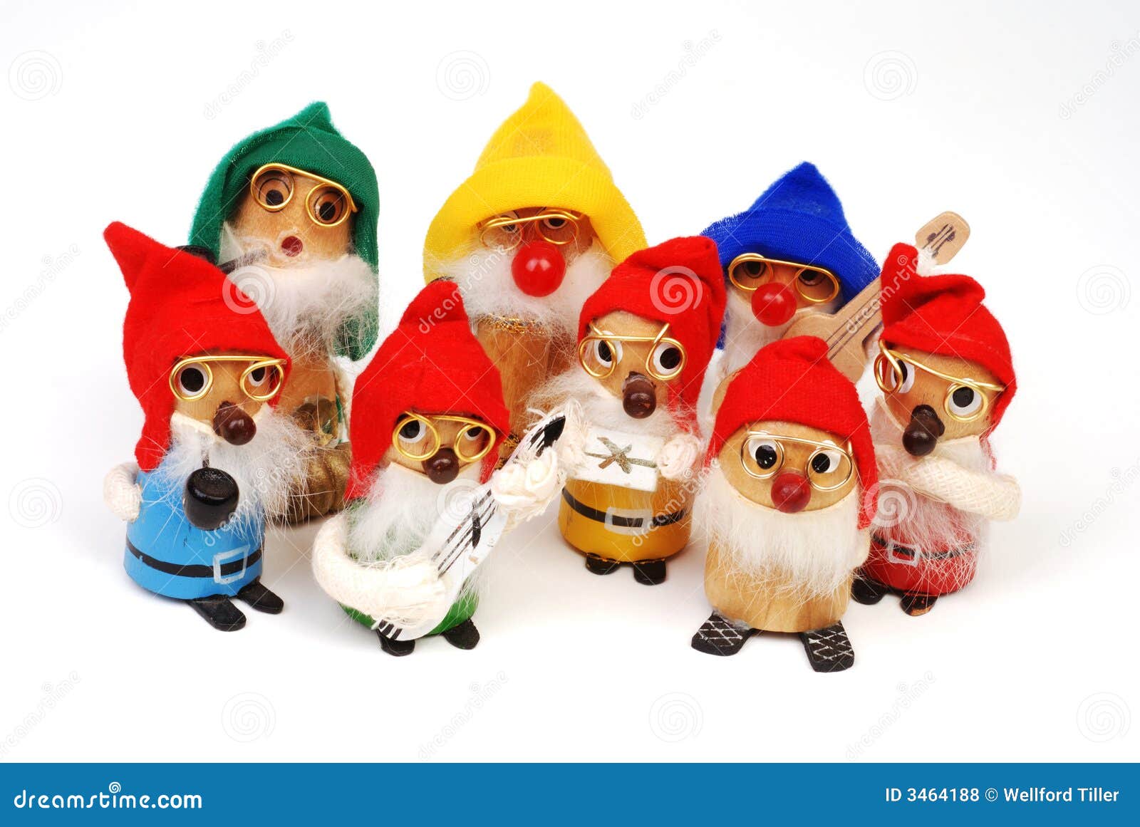 Group of Wooden Christmas Elve Stock Photo - Image of yellow, helper ...