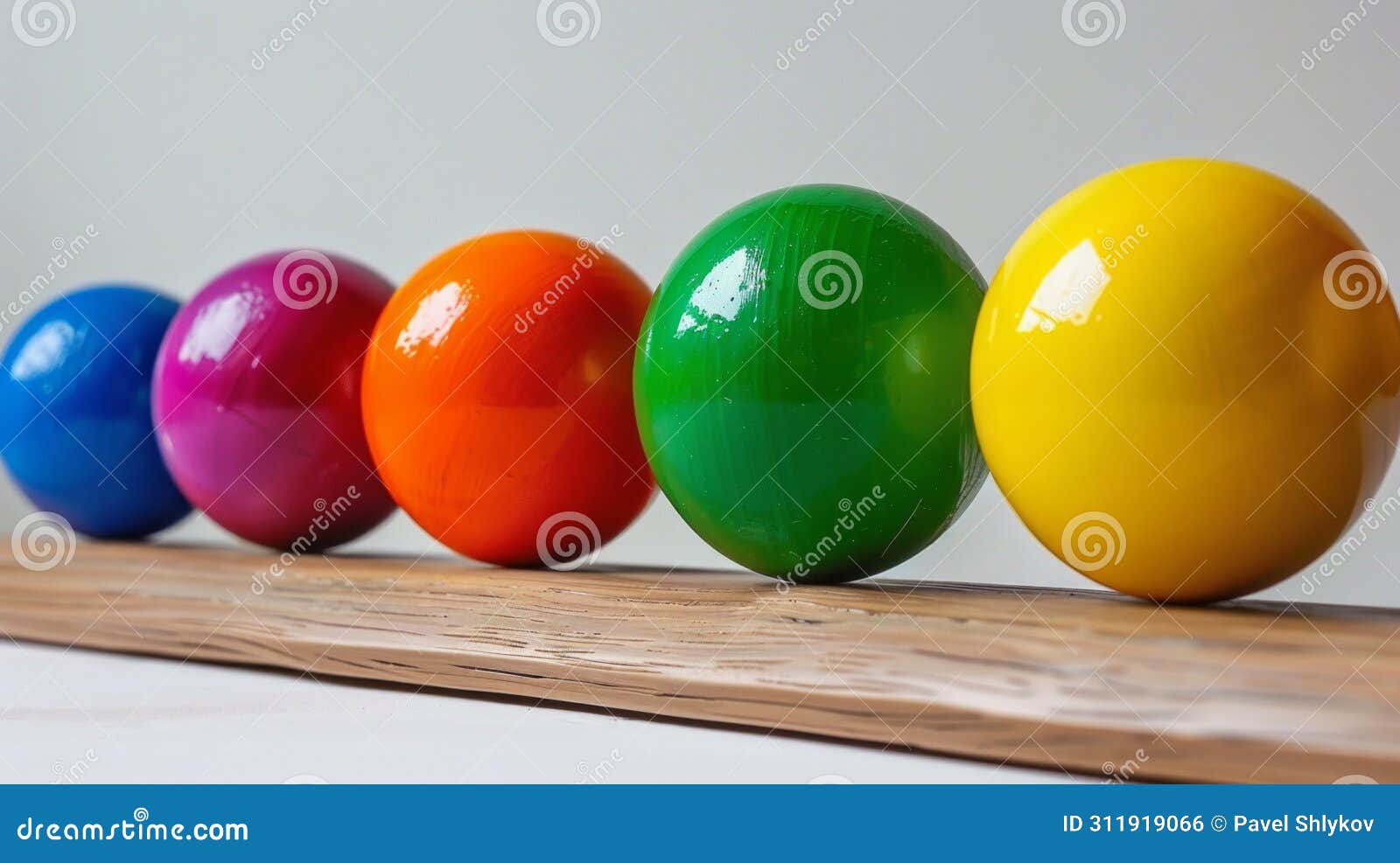 Group of Wooden Color Balls in Line Stock Photo - Image of kids ...