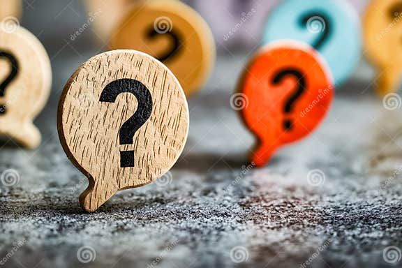 Group of Wooden Question Marks on Table. Generative AI Stock Photo ...