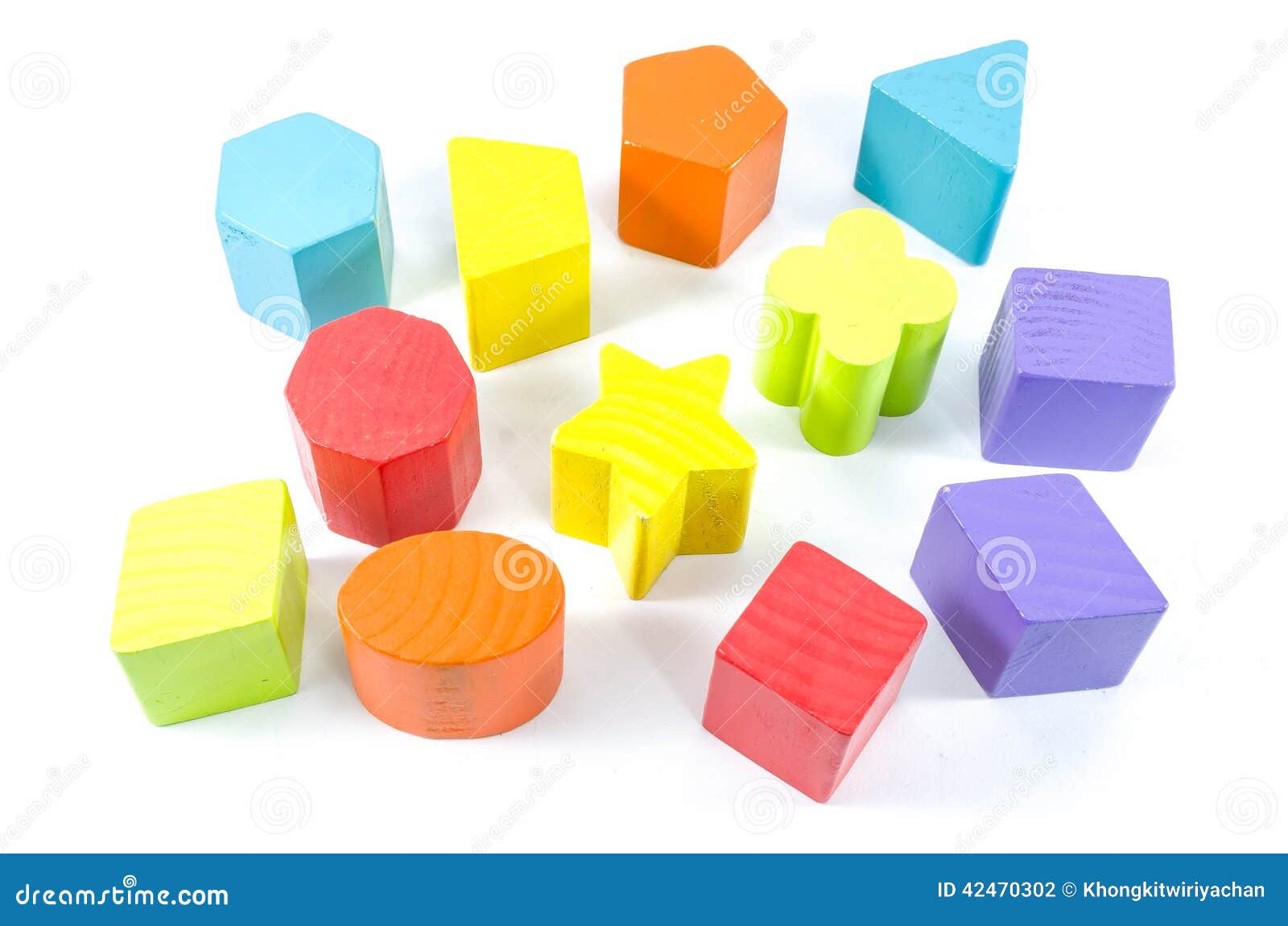 Group of Wooden Toy Blocks Isolated Stock Photo - Image of isolated ...