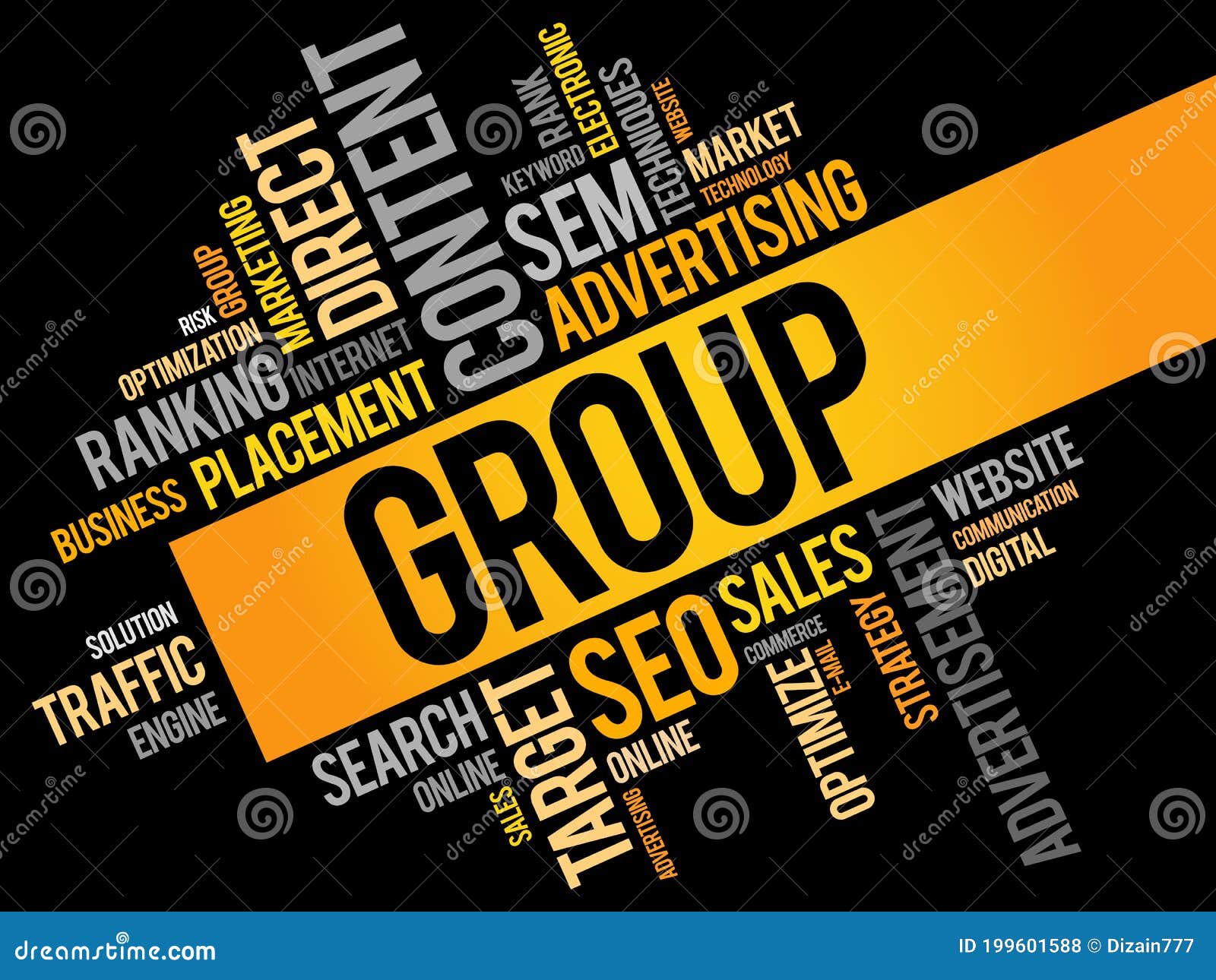 GROUP word cloud stock photo. Image of group, communication - 199601588