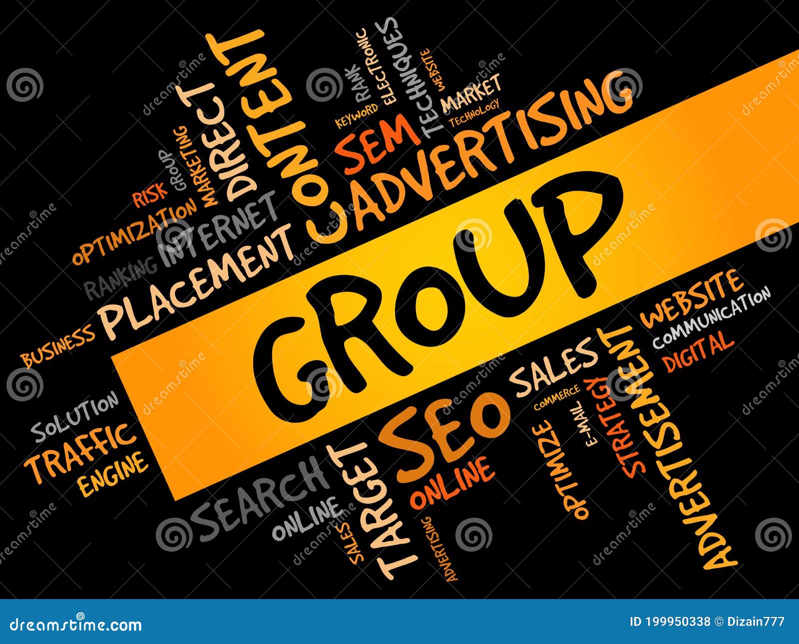 GROUP word cloud stock illustration. Illustration of authority - 199950338