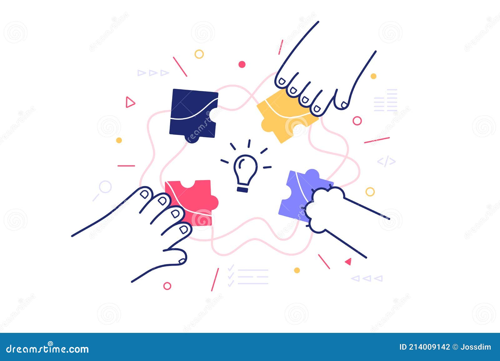 Group work on project stock vector. Illustration of style - 214009142
