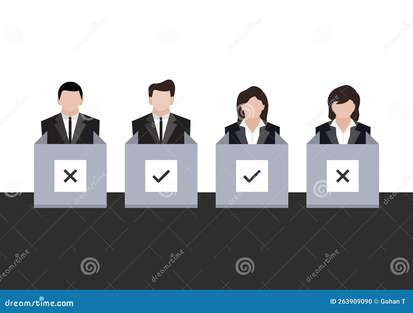 Group of Work Voter at Polling Station Vector Ep05 Stock Illustration ...