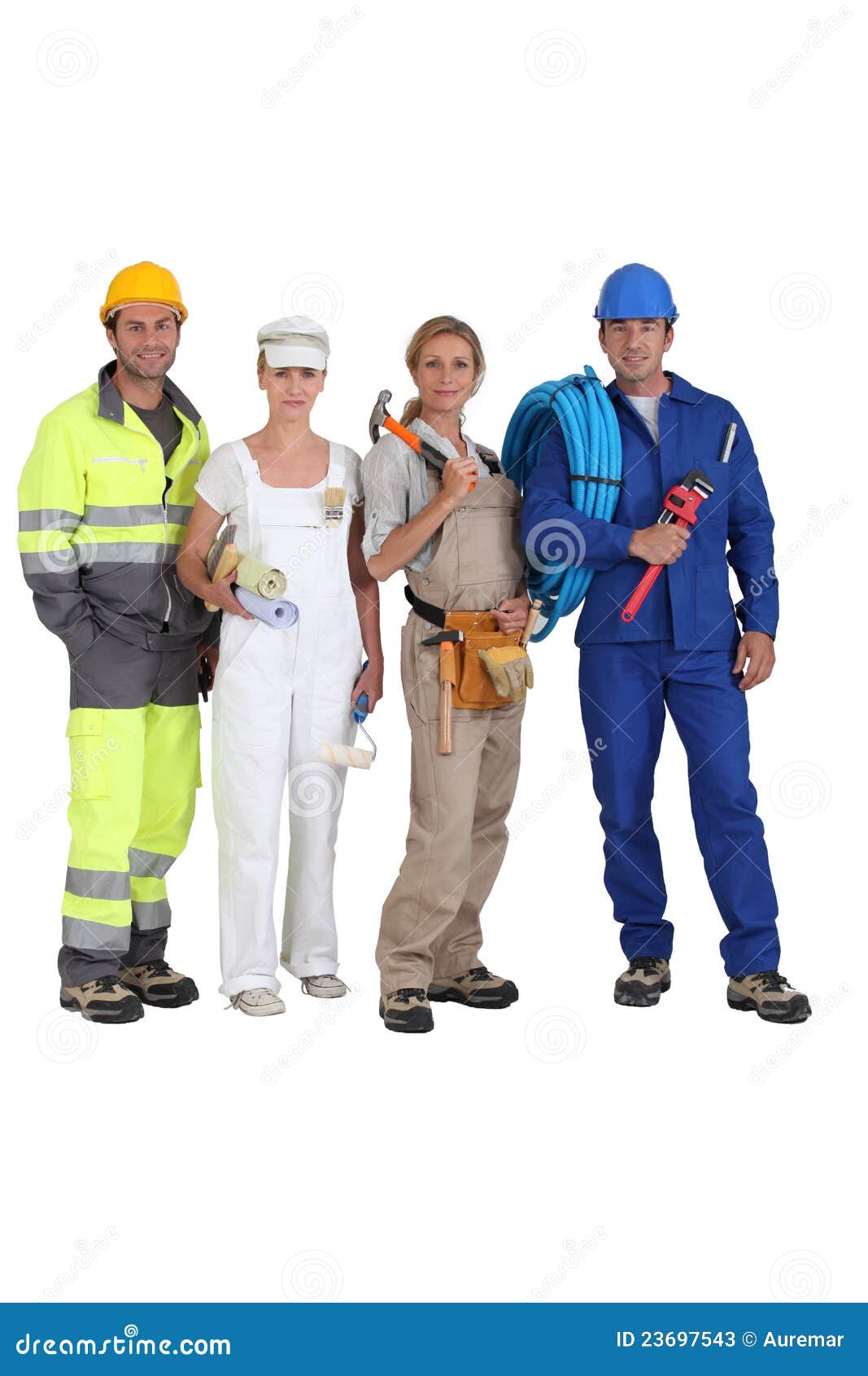 Group of workers stock image. Image of tools, team, renovation - 23697543