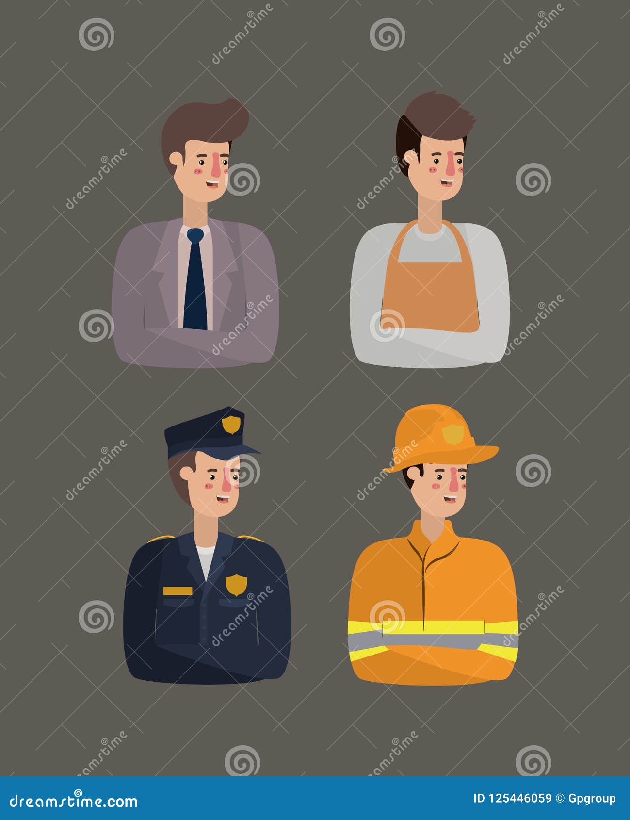 Group of Workers Avatars Characters Stock Vector - Illustration of boss ...