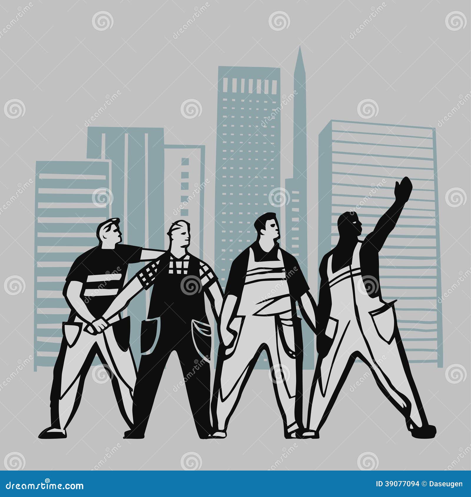 Group of workers stock vector. Illustration of strike - 39077094