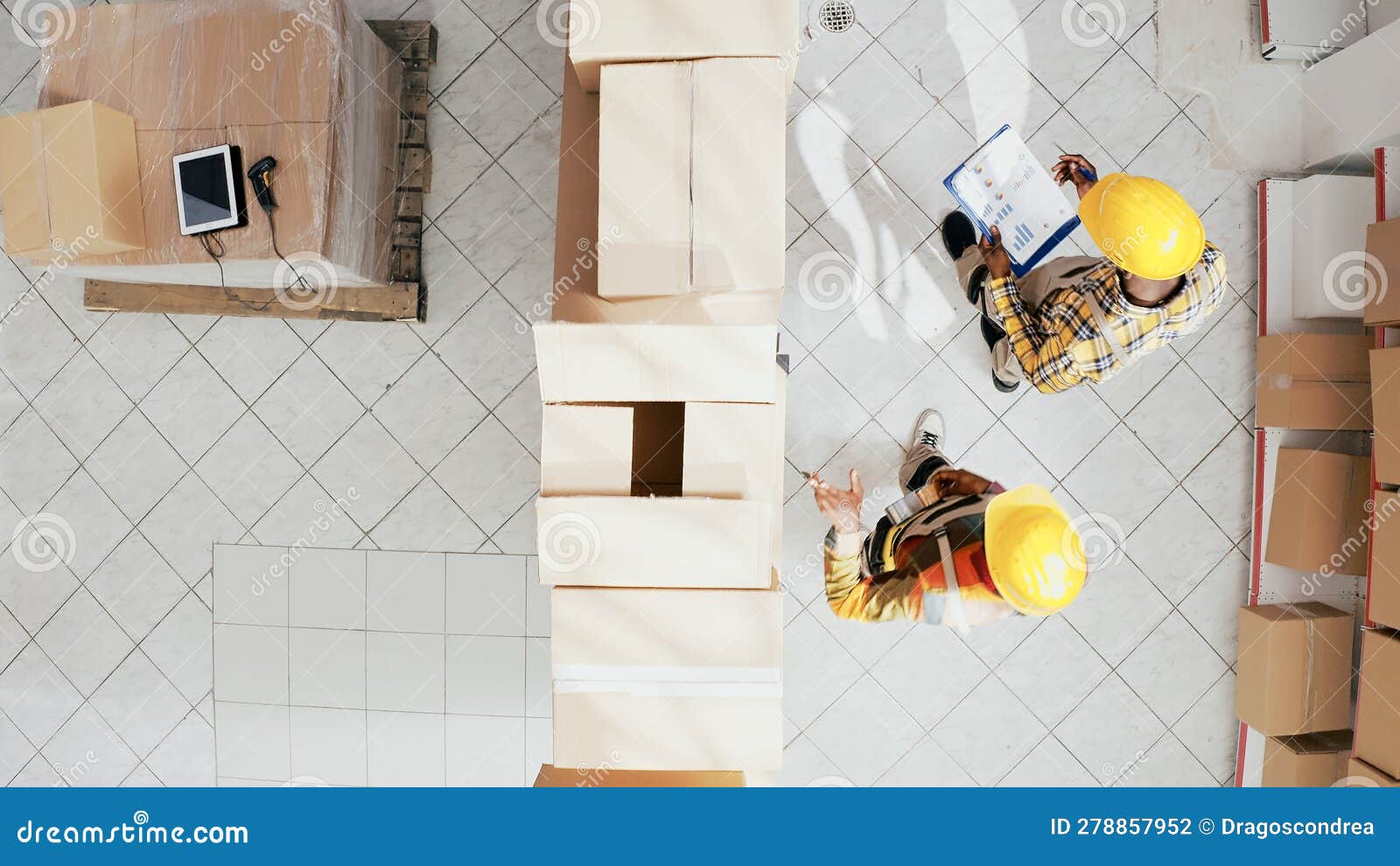 Group of Workers Doing Quality Control in Warehouse Stock Photo - Image ...