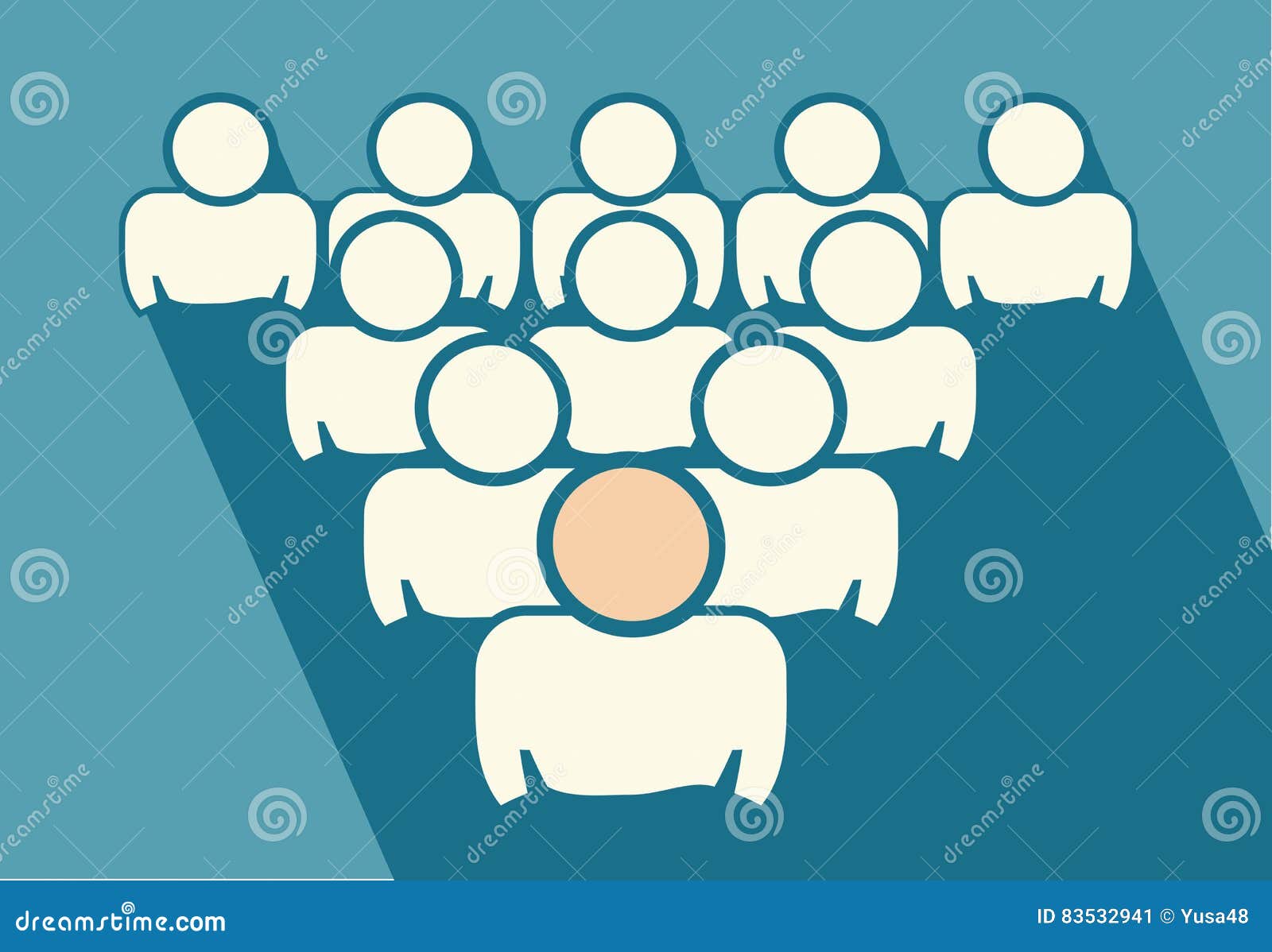 Group of the Workers Follow the Team Leader Stock Illustration ...