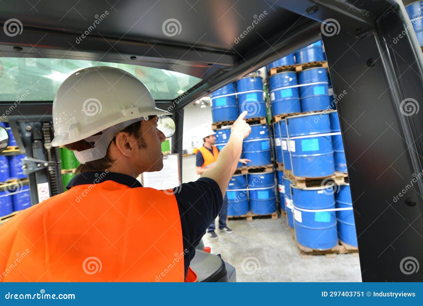 Group of Workers in the Logistics Industry Work in a Warehouse with ...