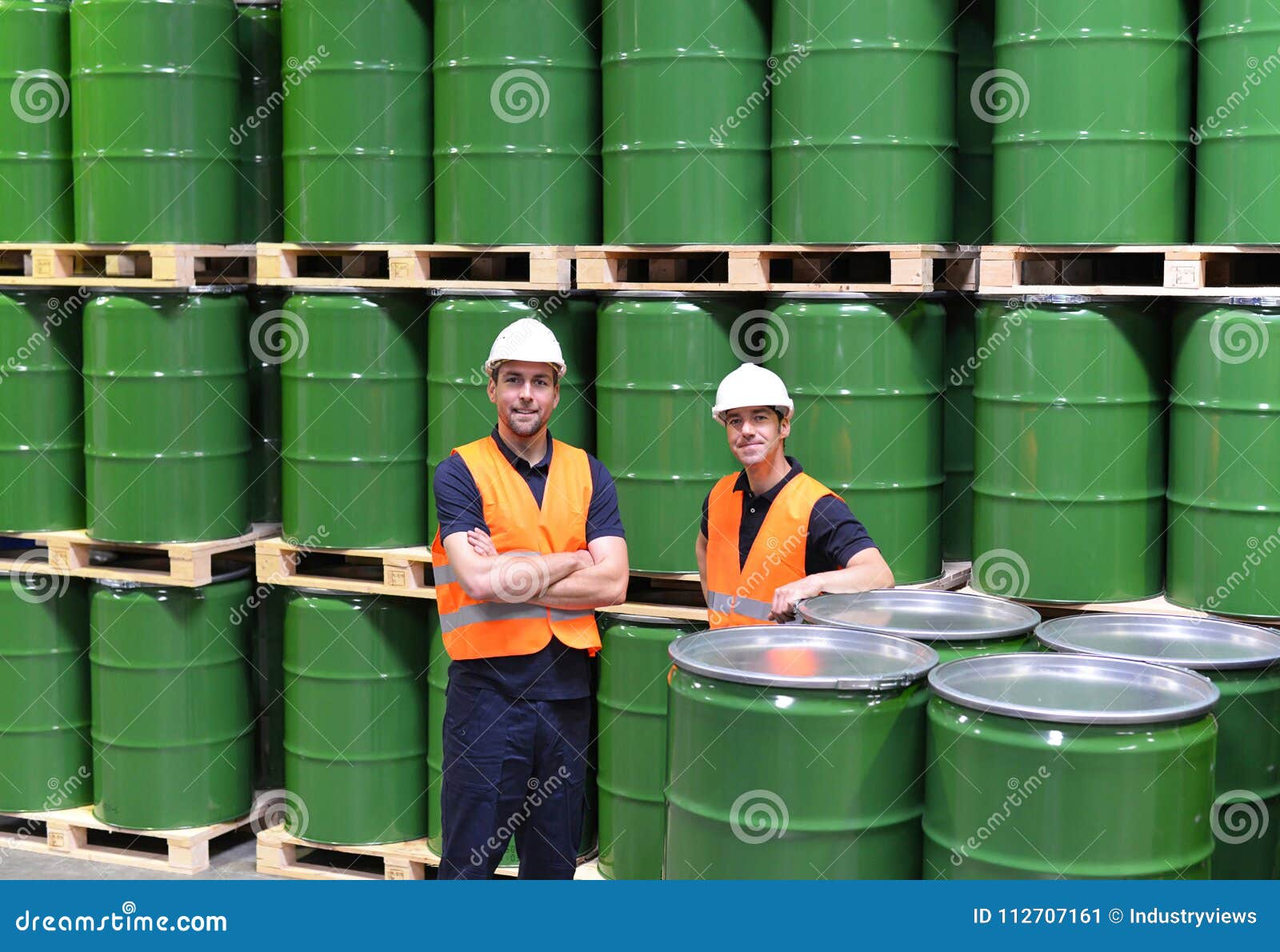 Group of Workers in the Logistics Industry Work in a Warehouse W Stock ...