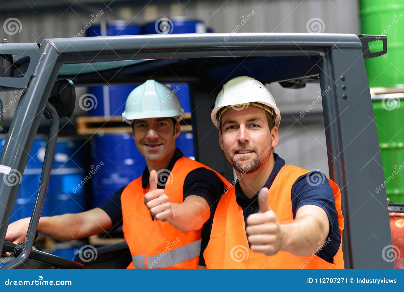 Group of Workers in the Logistics Industry Work in a Warehouse W Stock ...