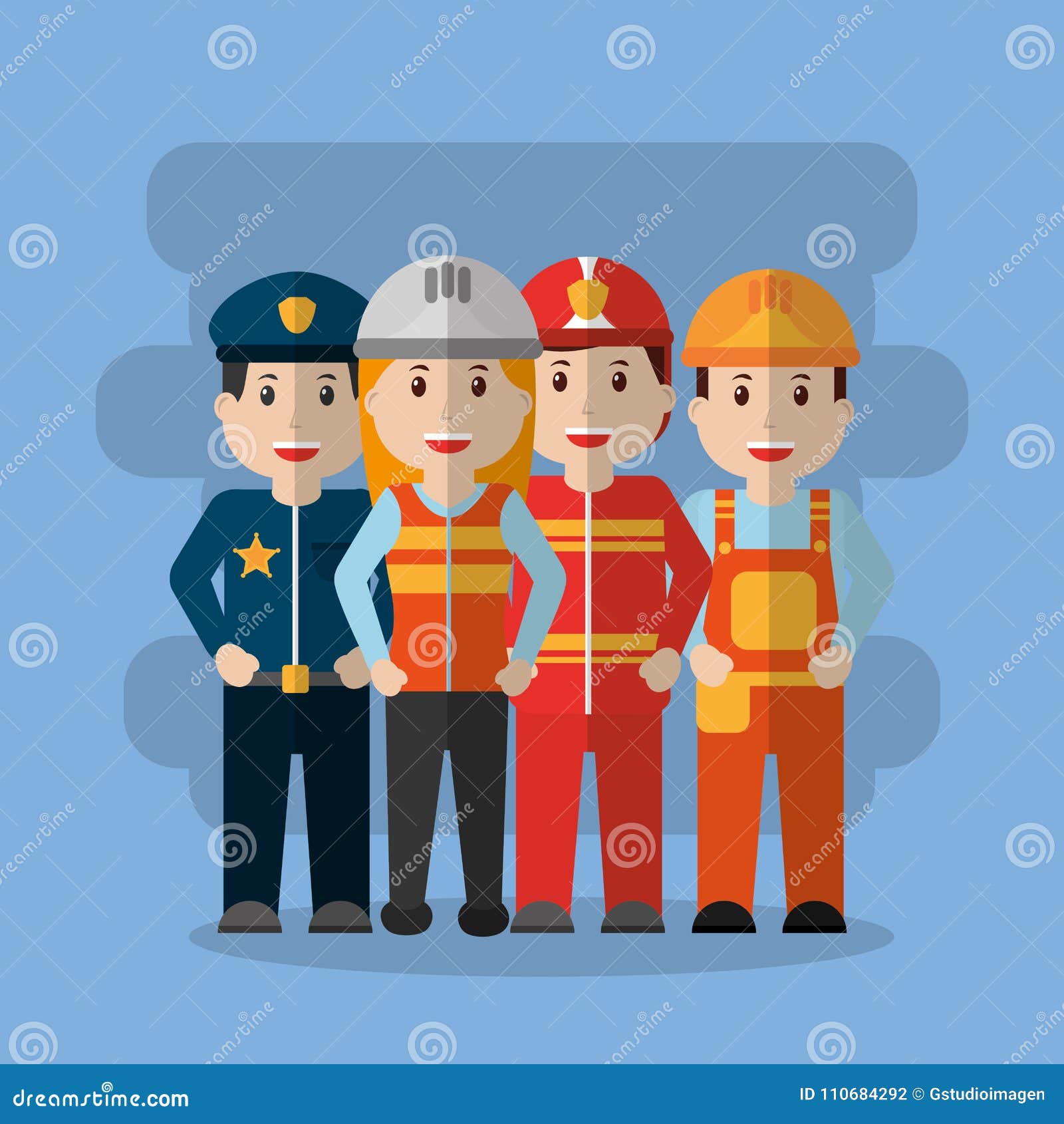 Group Workers People Differents Profession Stock Vector - Illustration ...