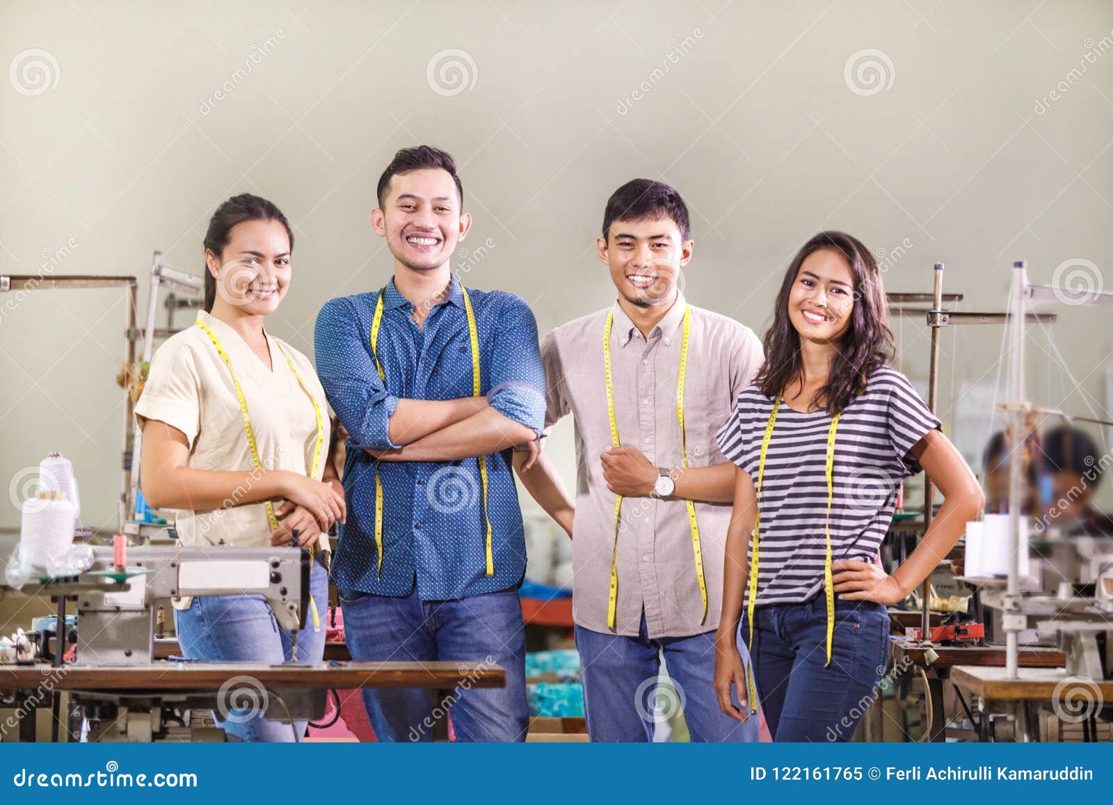 Group of Workers in Textile Factory Stock Image - Image of labor ...