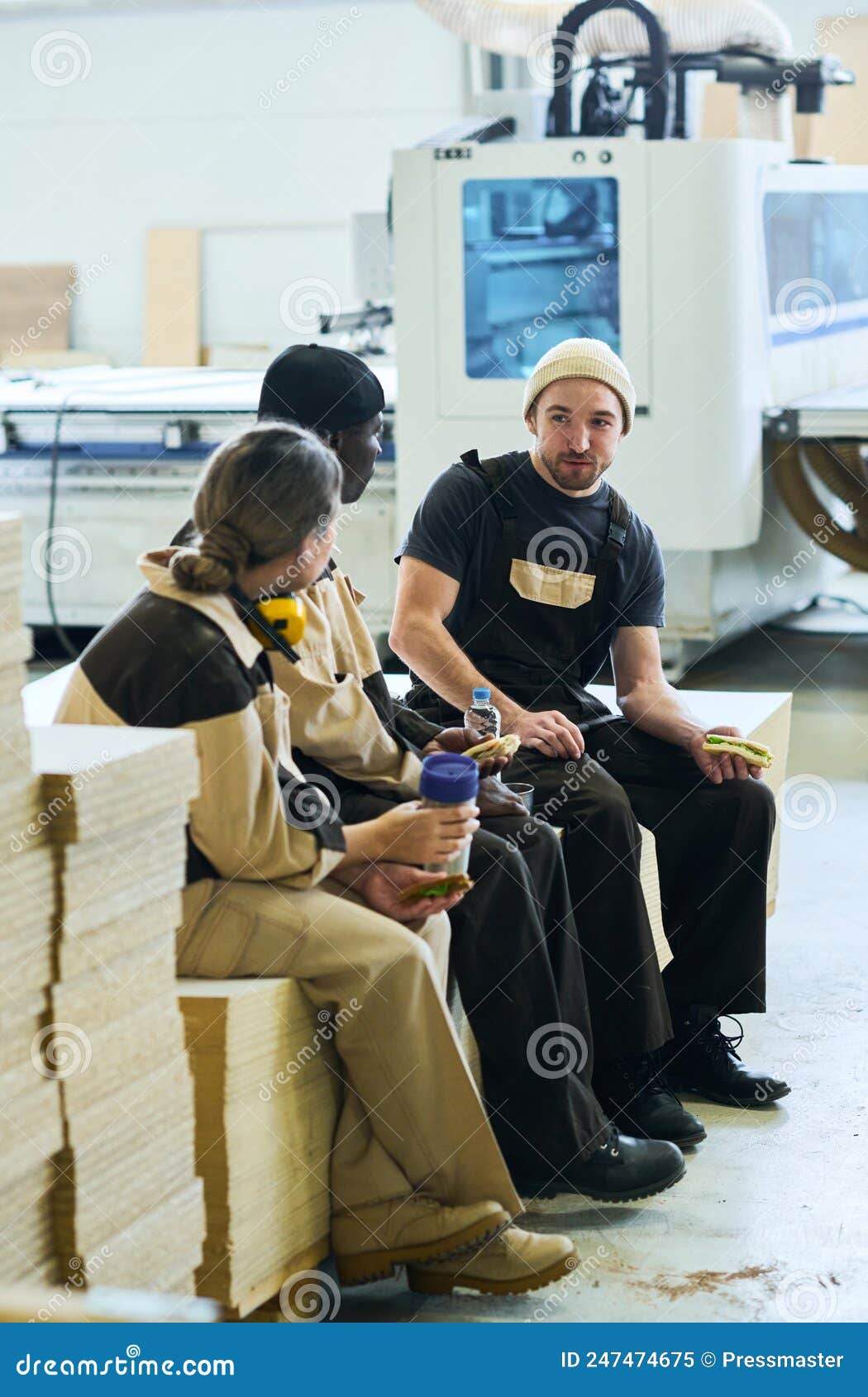 Group of Workers Resting after Work Stock Image - Image of group, team ...
