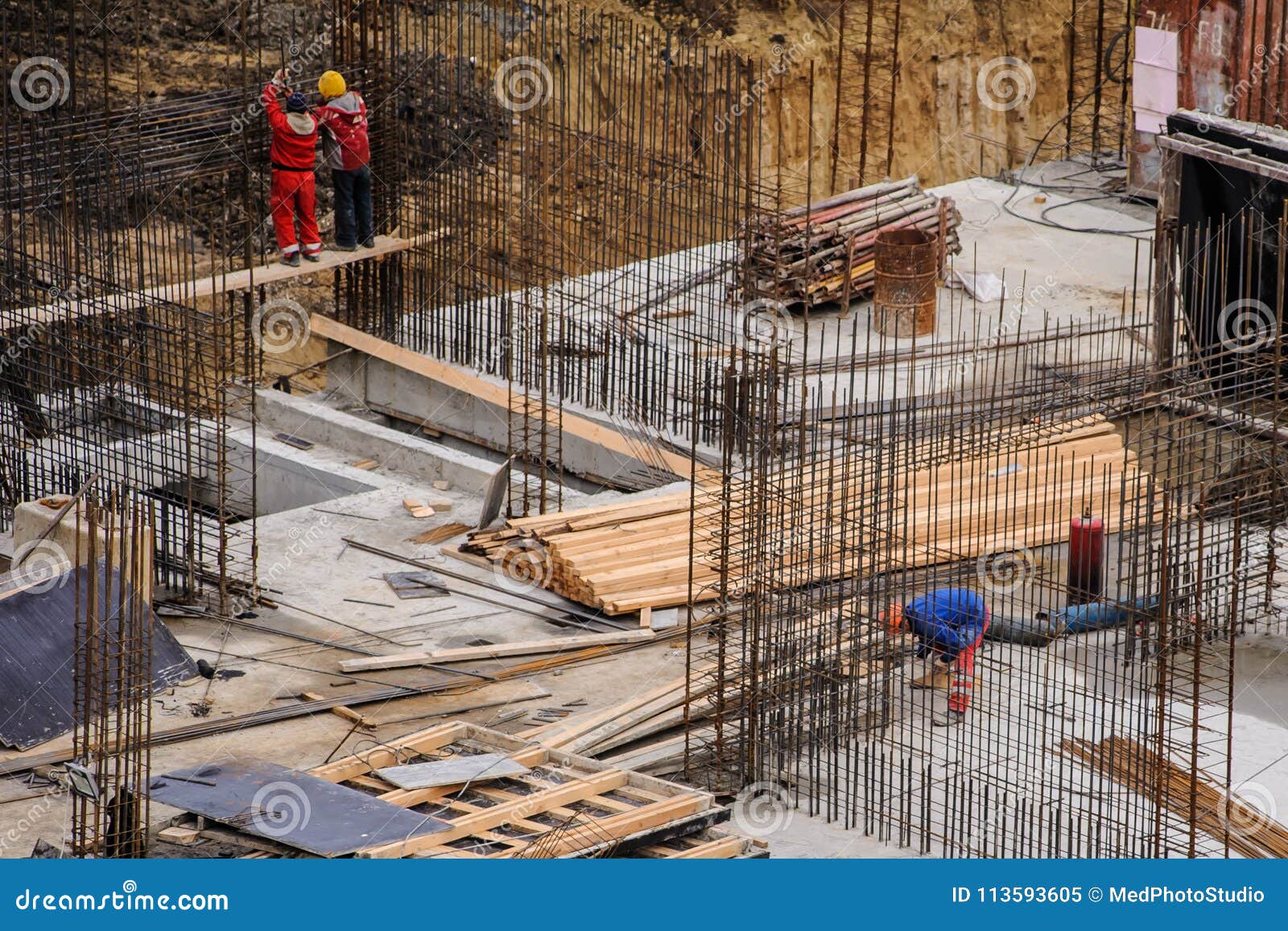 Workers Working at a Construction Site Editorial Image - Image of ...