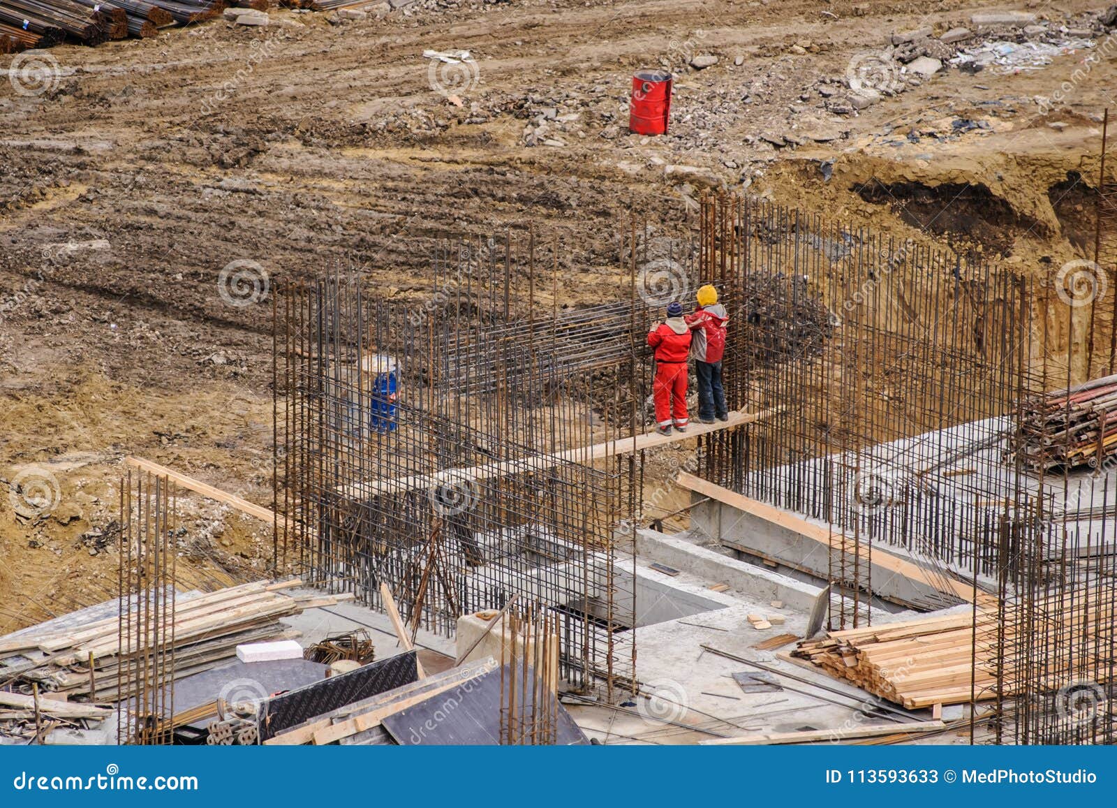 Workers Working at a Construction Site Stock Image - Image of construct ...