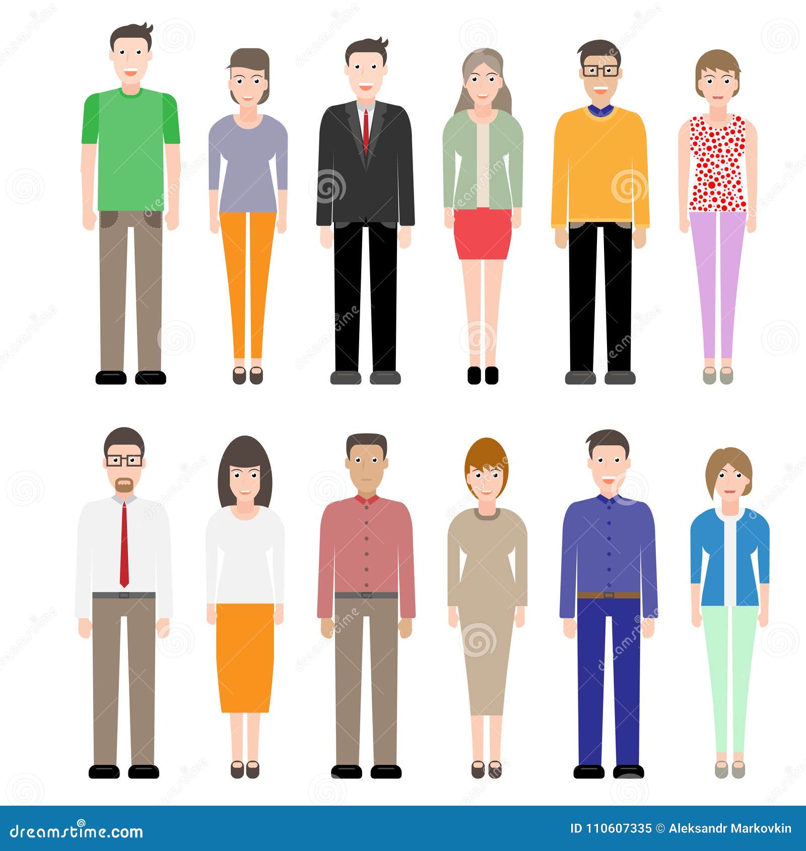 Modern peopl flat kit stock vector. Illustration of diversity - 110607335