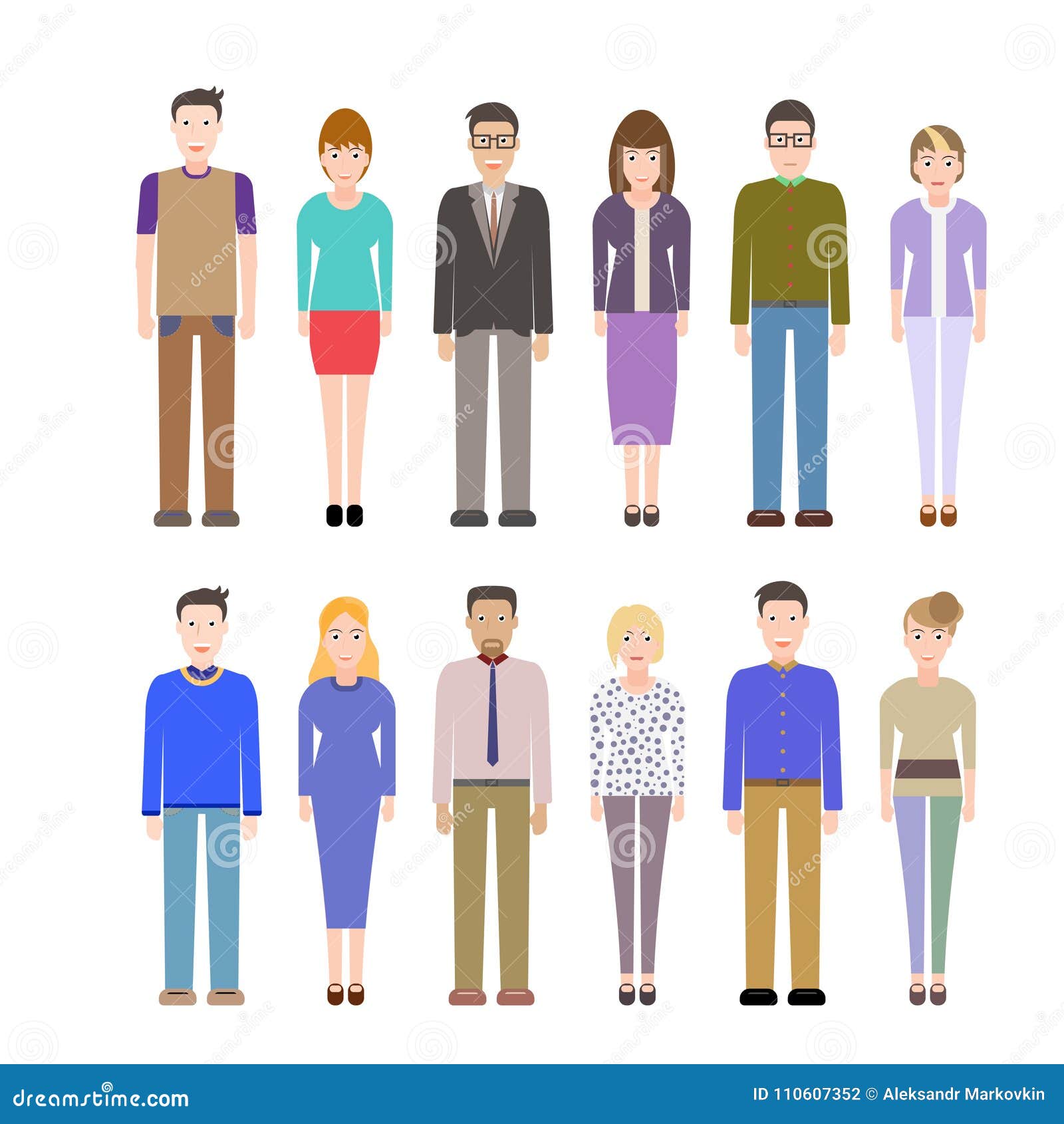 Modern peopl flat kit stock vector. Illustration of cheerful - 110607352