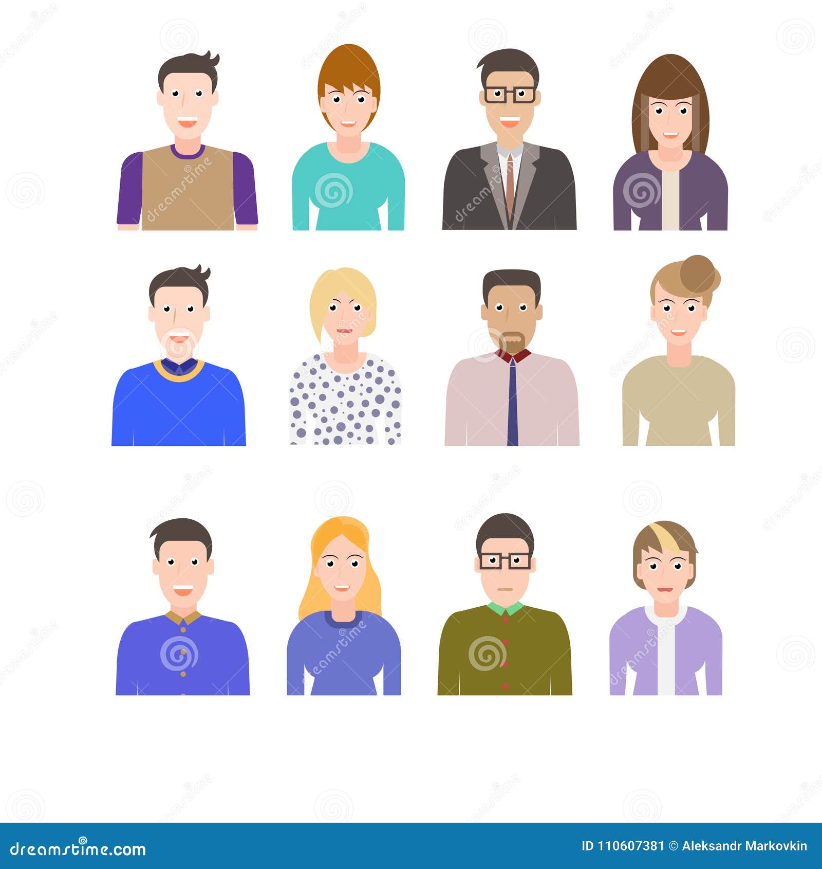 Modern peopl flat kit stock vector. Illustration of office - 110607381