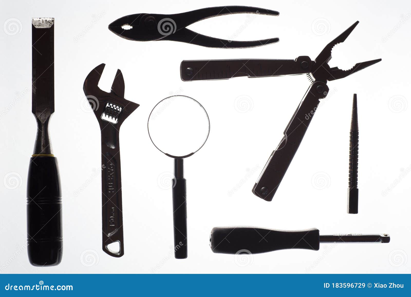 Working tools sketch stock image. Image of worker, poster - 183596729