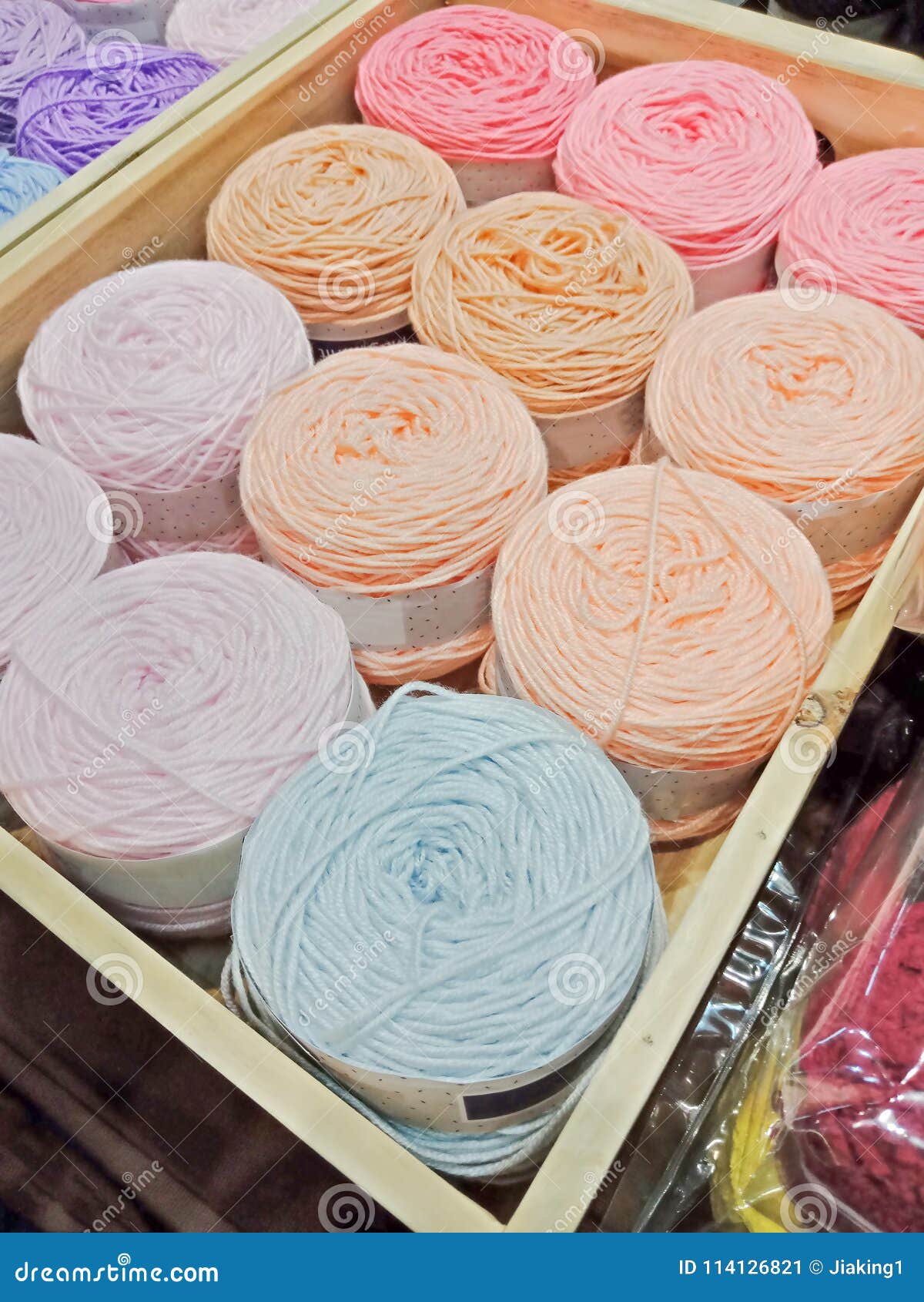 Group of Yarn Ball with Pastel Color Stock Image - Image of hobby ...