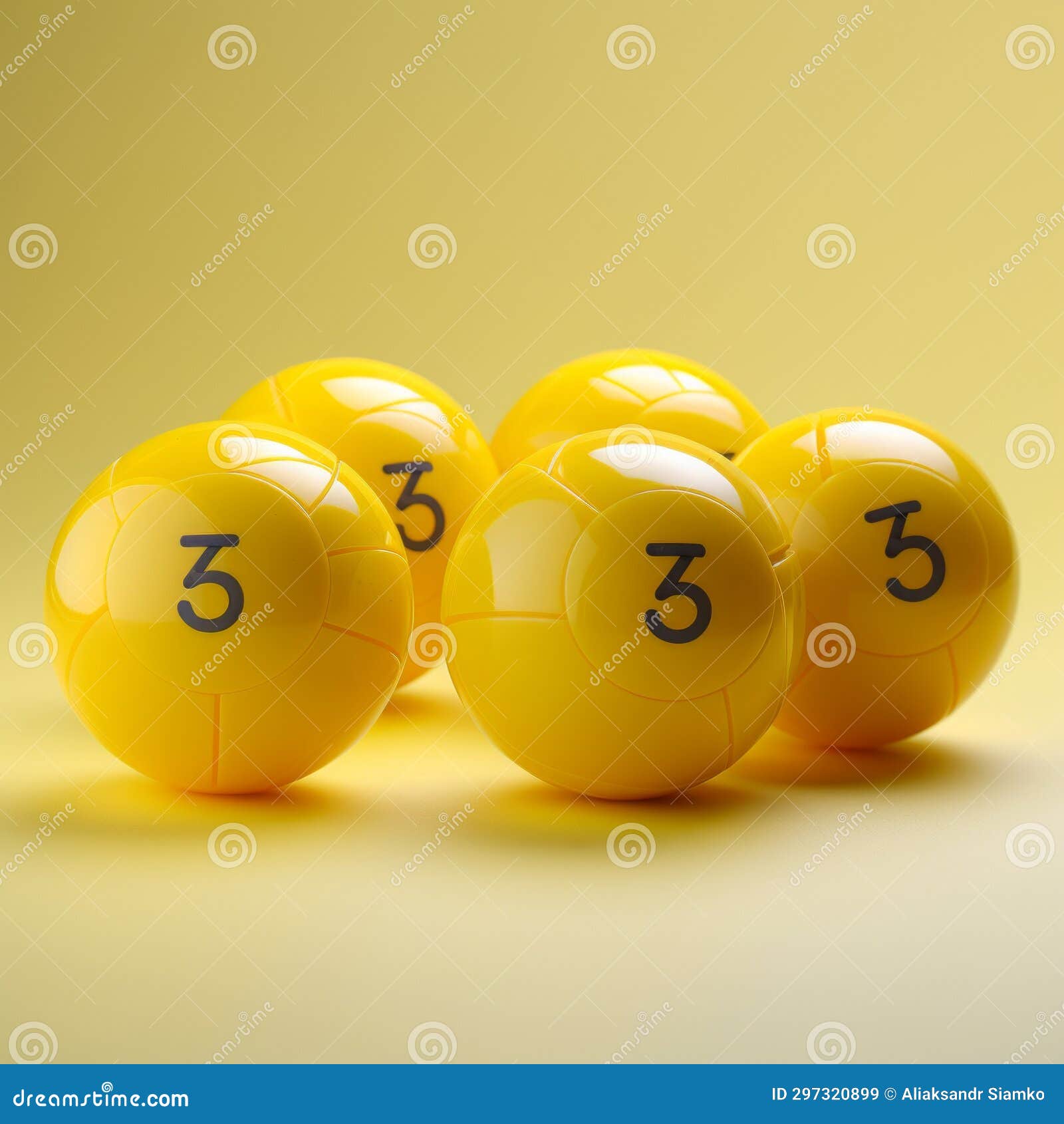 A Group of Yellow Balls with Numbers Stock Image - Image of goal ...