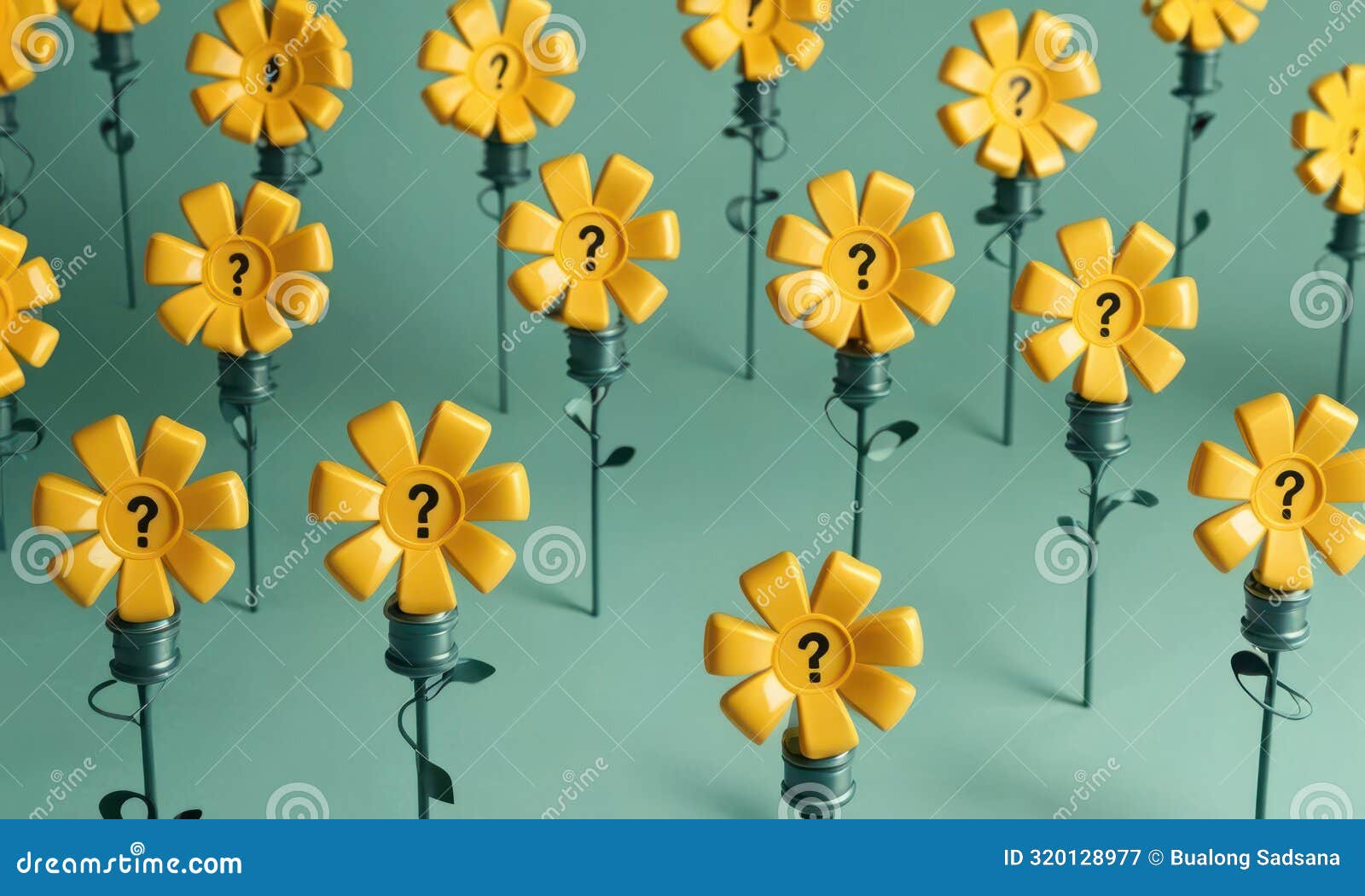 A Group of Yellow Flowers with a Question Mark on Them. Stock ...