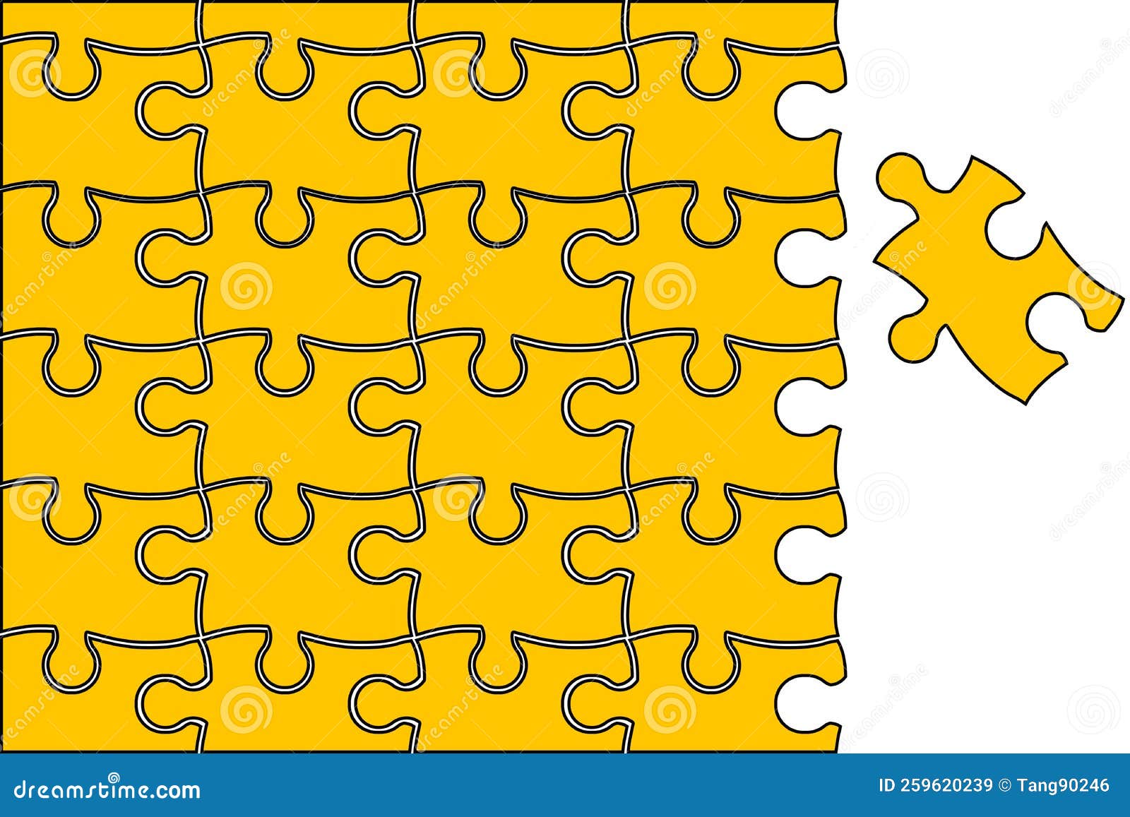 Group of Yellow Paper Jigsaw Puzzles Stock Illustration - Illustration ...