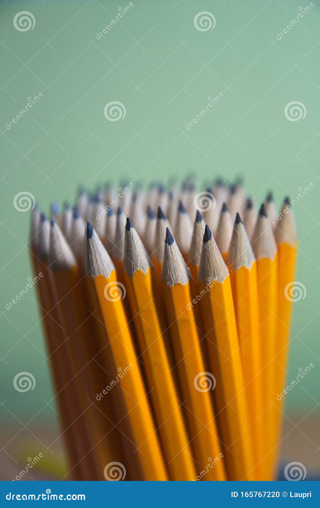 Ordered Pencils with the Tips Facing Up Stock Photo - Image of ...
