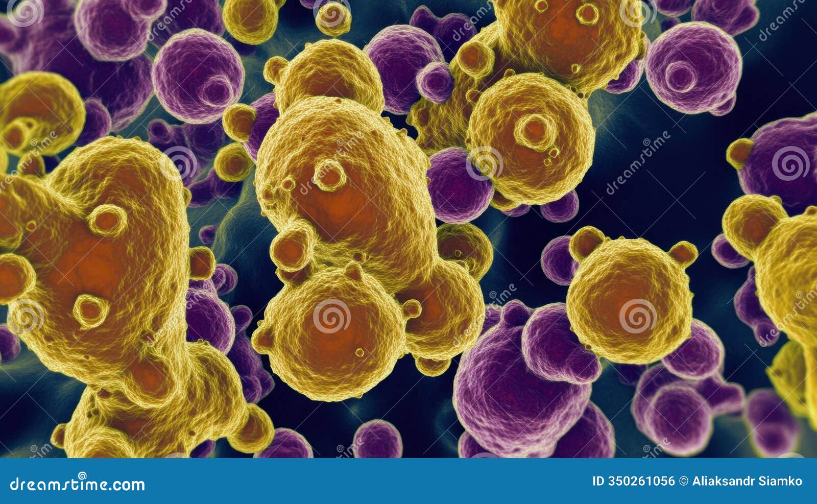 A Group of Yellow and Purple Cells Stock Illustration - Illustration of ...