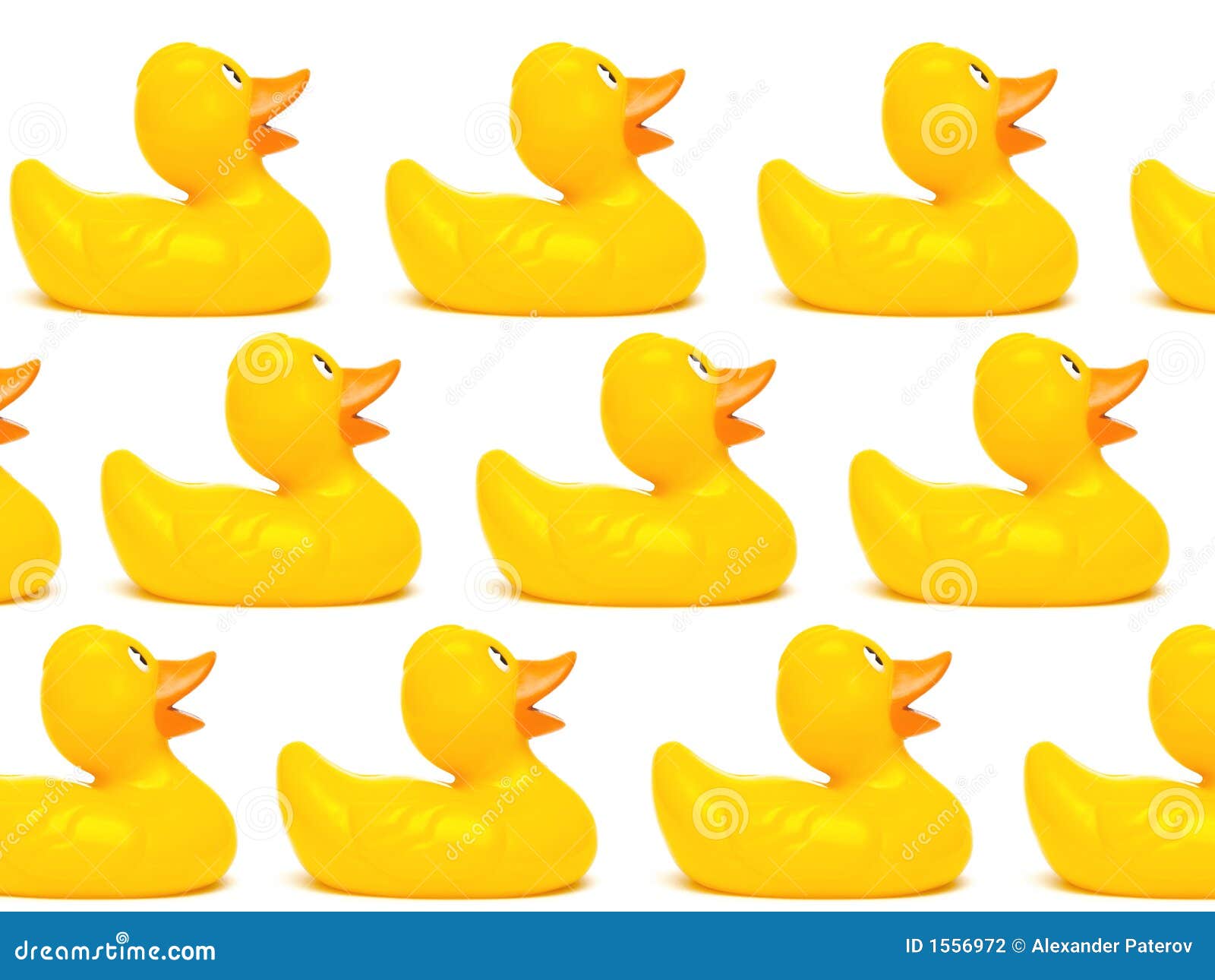 Group a Yellow Rubber Ducks on a White Background Stock Photo - Image ...