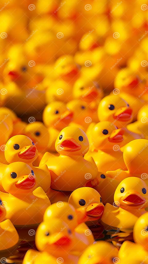 A Group of Yellow Rubber Ducks in a Row Stock Image - Image of rubber ...