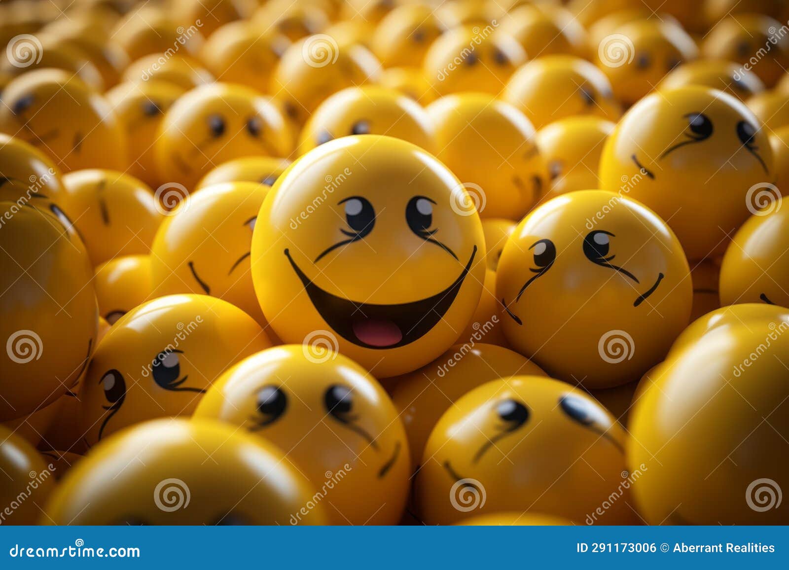 A Group of Yellow Smiley Faces in the Middle of a Crowd Stock ...