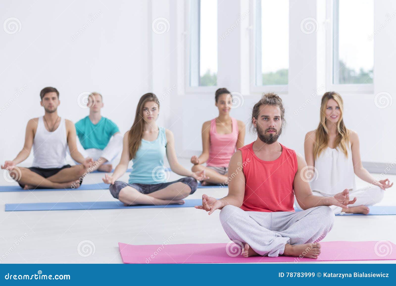 Group of Yoga Practitioners Stock Image - Image of exercise, physical ...