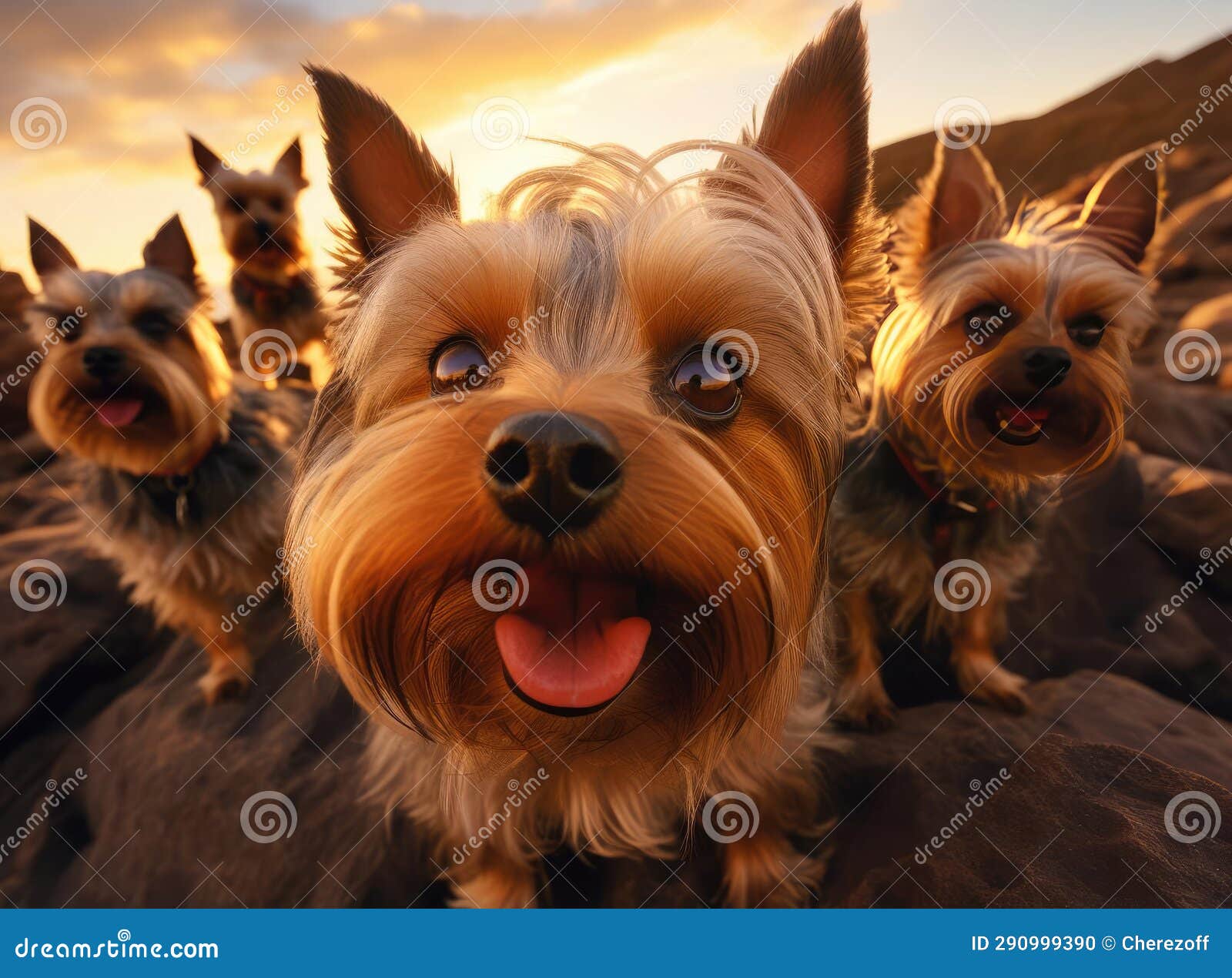 Yorkshire Terrier Group stock photo. Image of canine - 290999390