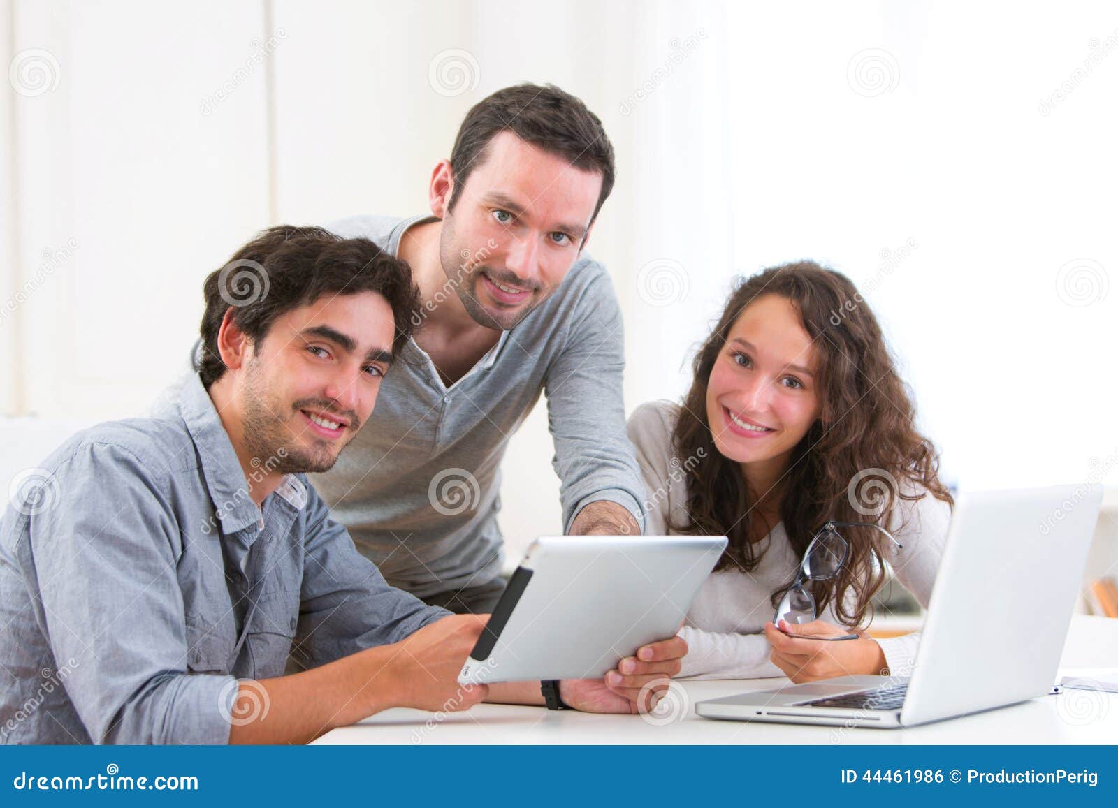 Group of Young Active People Working Together Stock Photo - Image of ...
