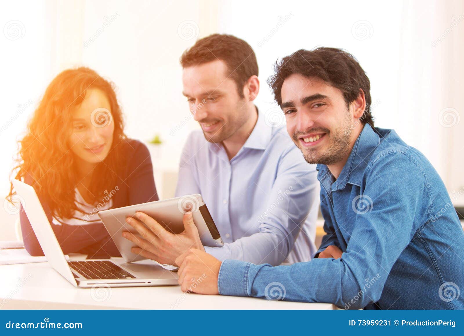 Group of Young Active People Working Together Stock Image - Image of ...