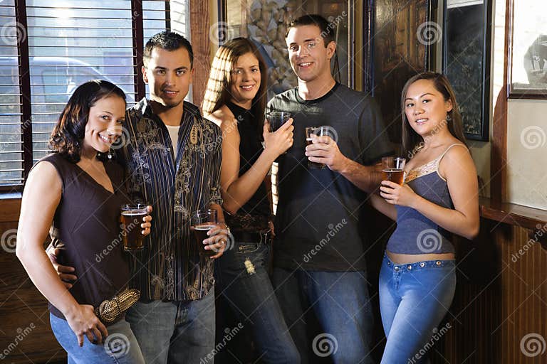 Group of Young Adults at Bar. Stock Image - Image of beer, socializing ...