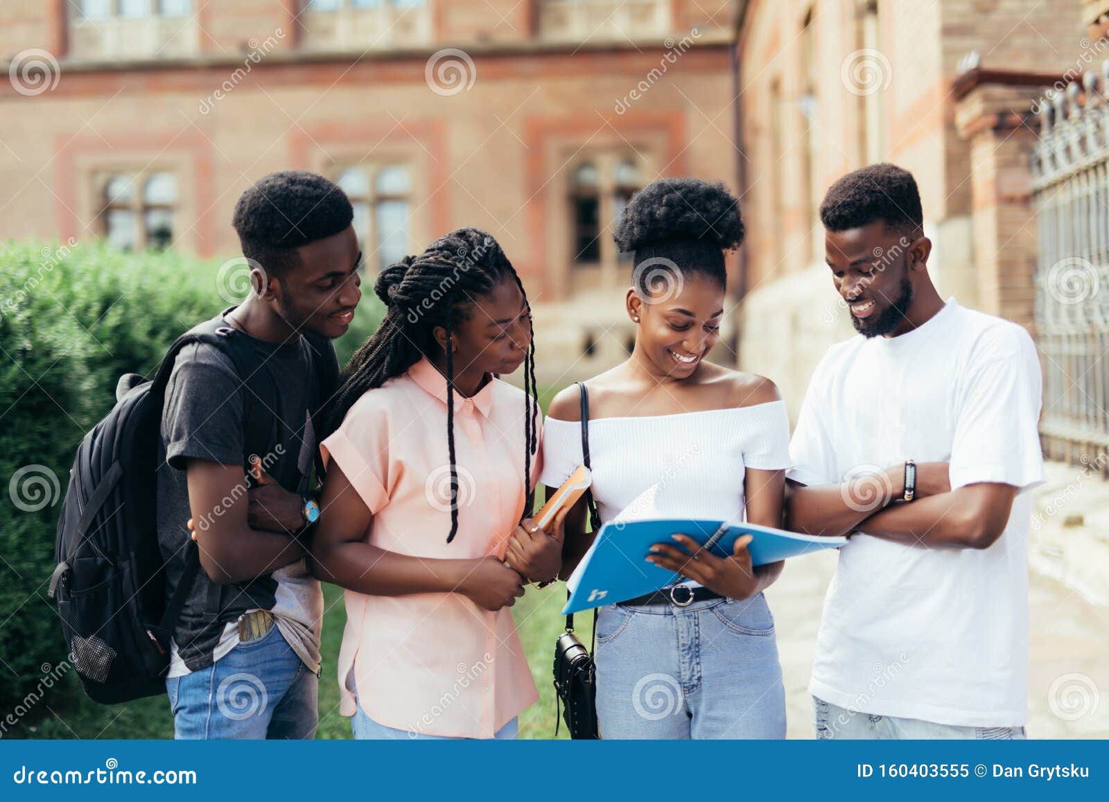 Group of Young African People are Studying Together in University ...