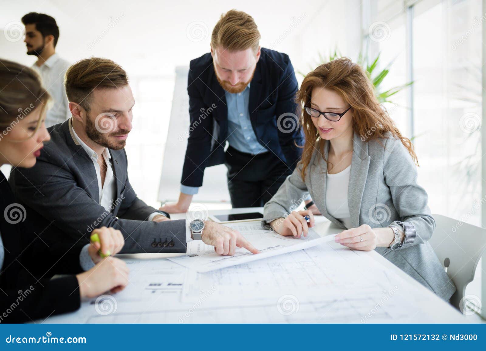 Group of Architects Working on Business Meeting Stock Photo - Image of ...