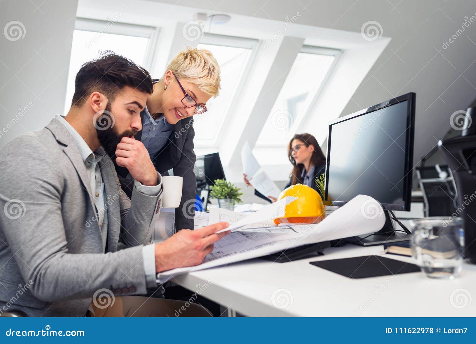 Group of Young Architects Working at Their Office Studio Stock Photo ...