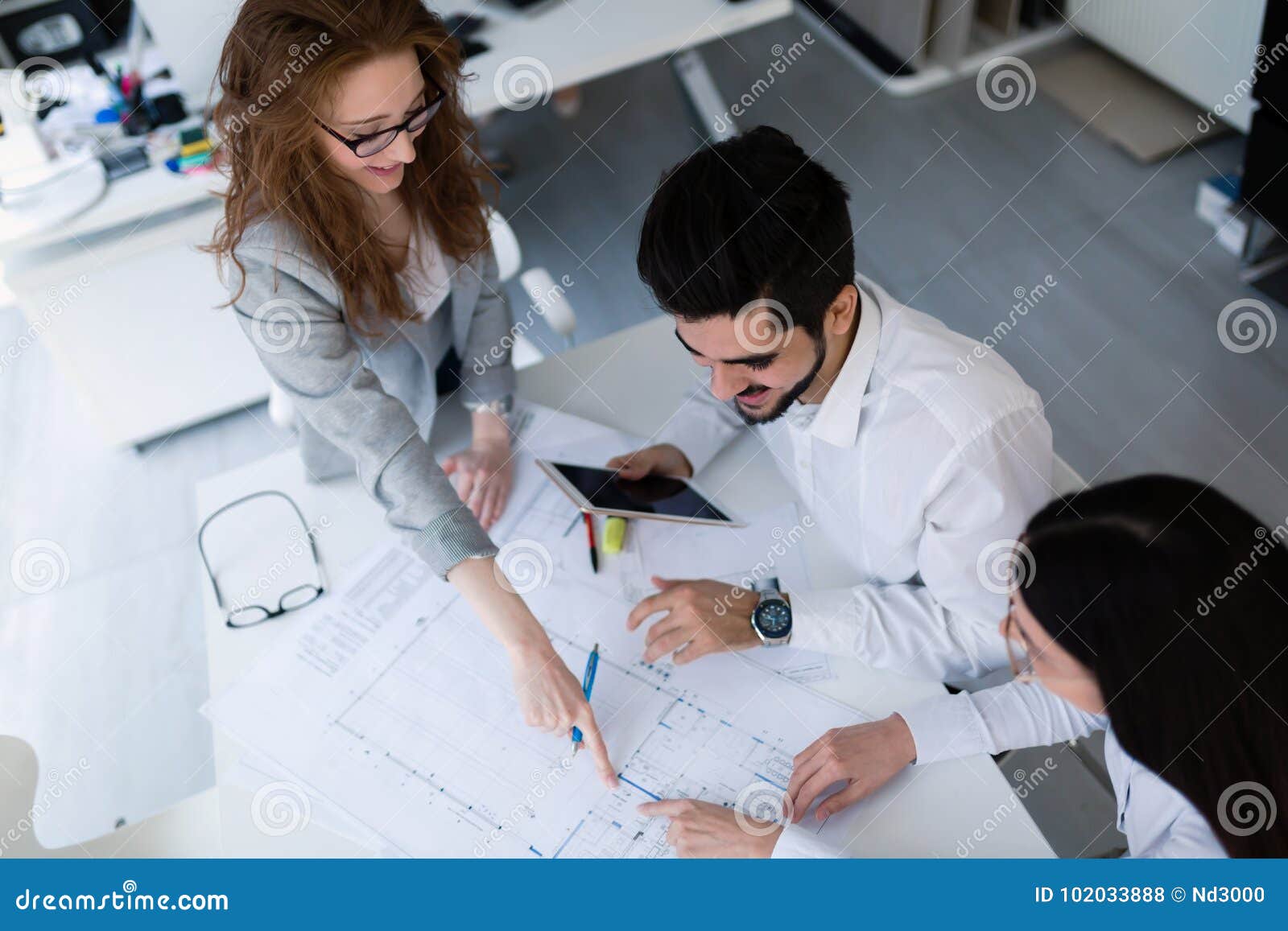 Group of Architects Working Together on Project Stock Photo - Image of ...