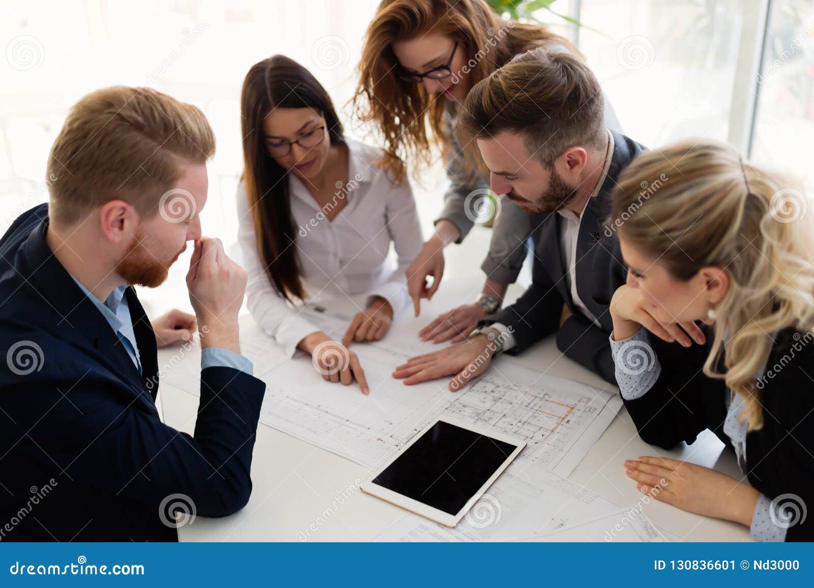 Group of Architects Working Together on Project Stock Image - Image of ...
