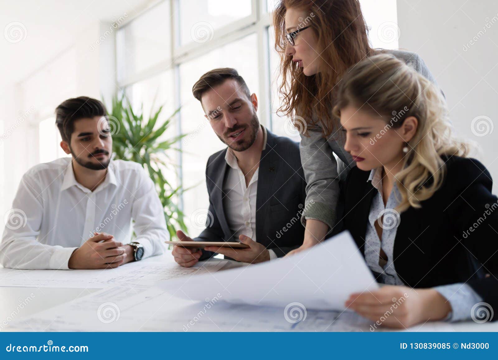 Group of Architects Working Together on Project Stock Image - Image of ...